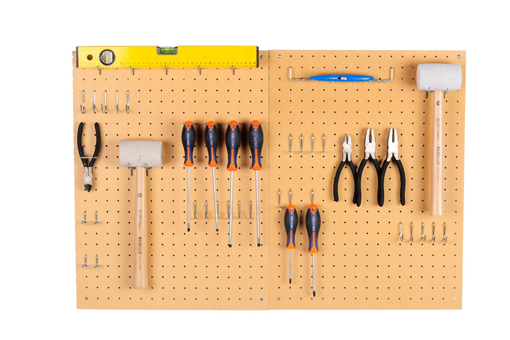 Panel portaherramientas de Madera 600x900 mm + 40 ganchos | Leroy Merlin