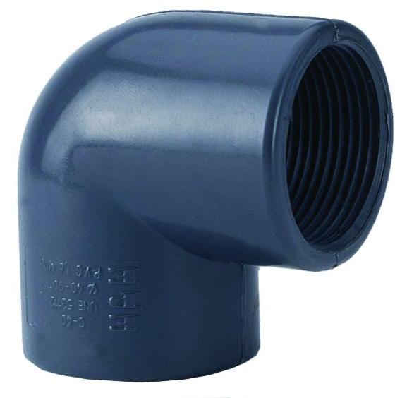 Codo PVC Presión con rosca 50 mm de Ø 1/2" hembra | Leroy Merlin