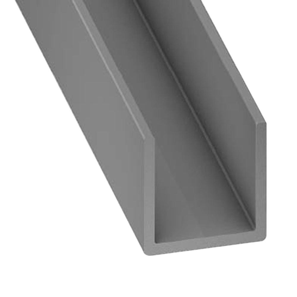 Perfil forma en U de pvc gris, Alt.2.1 x An.1 x L.200 cm | Leroy Merlin