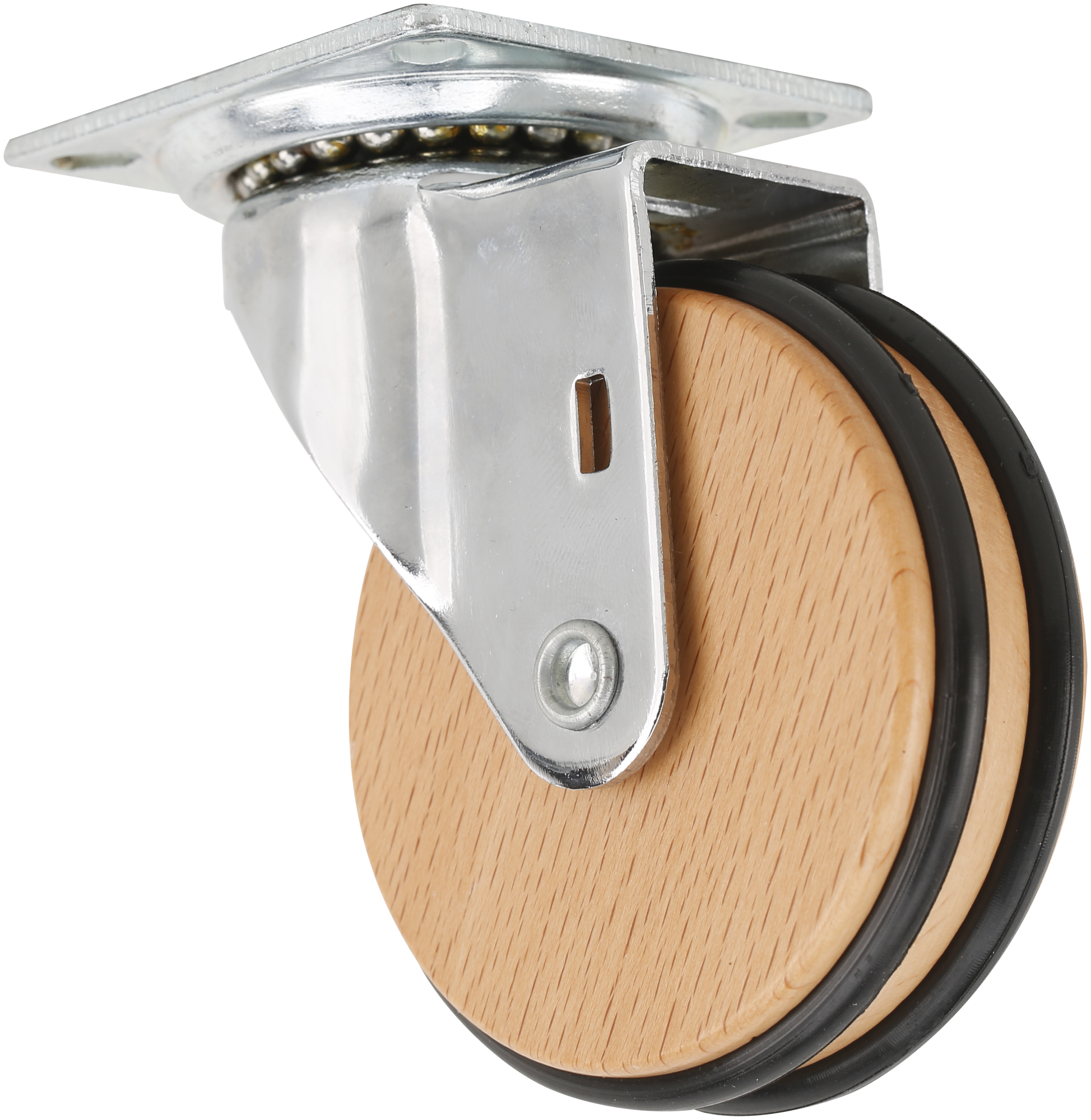 Rueda giratoria sin freno de madera y 70 mm de ø | Leroy Merlin