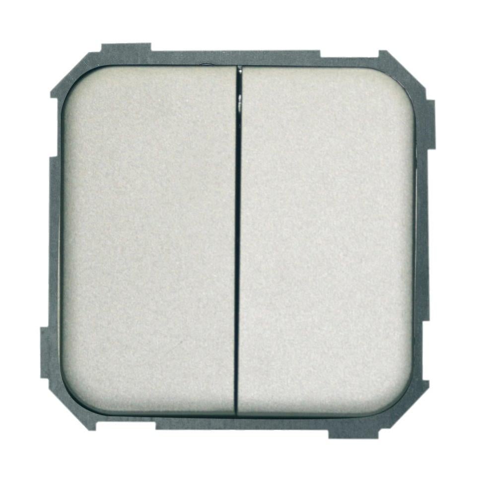 Interruptor doble SIMON 31 aluminio | Leroy Merlin