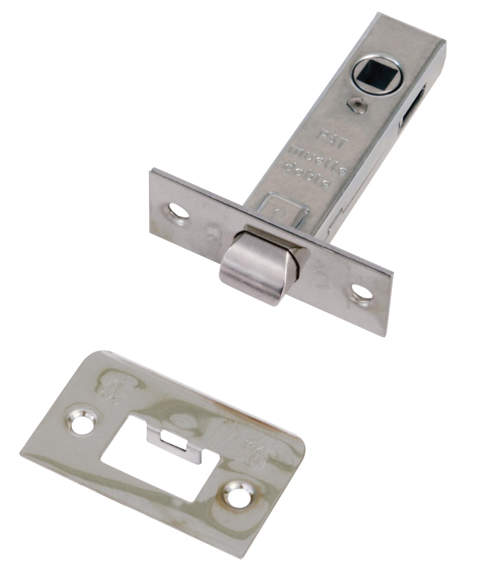 Picaporte tubular cuadrado latonado de 45 mm de entrada | Leroy Merlin