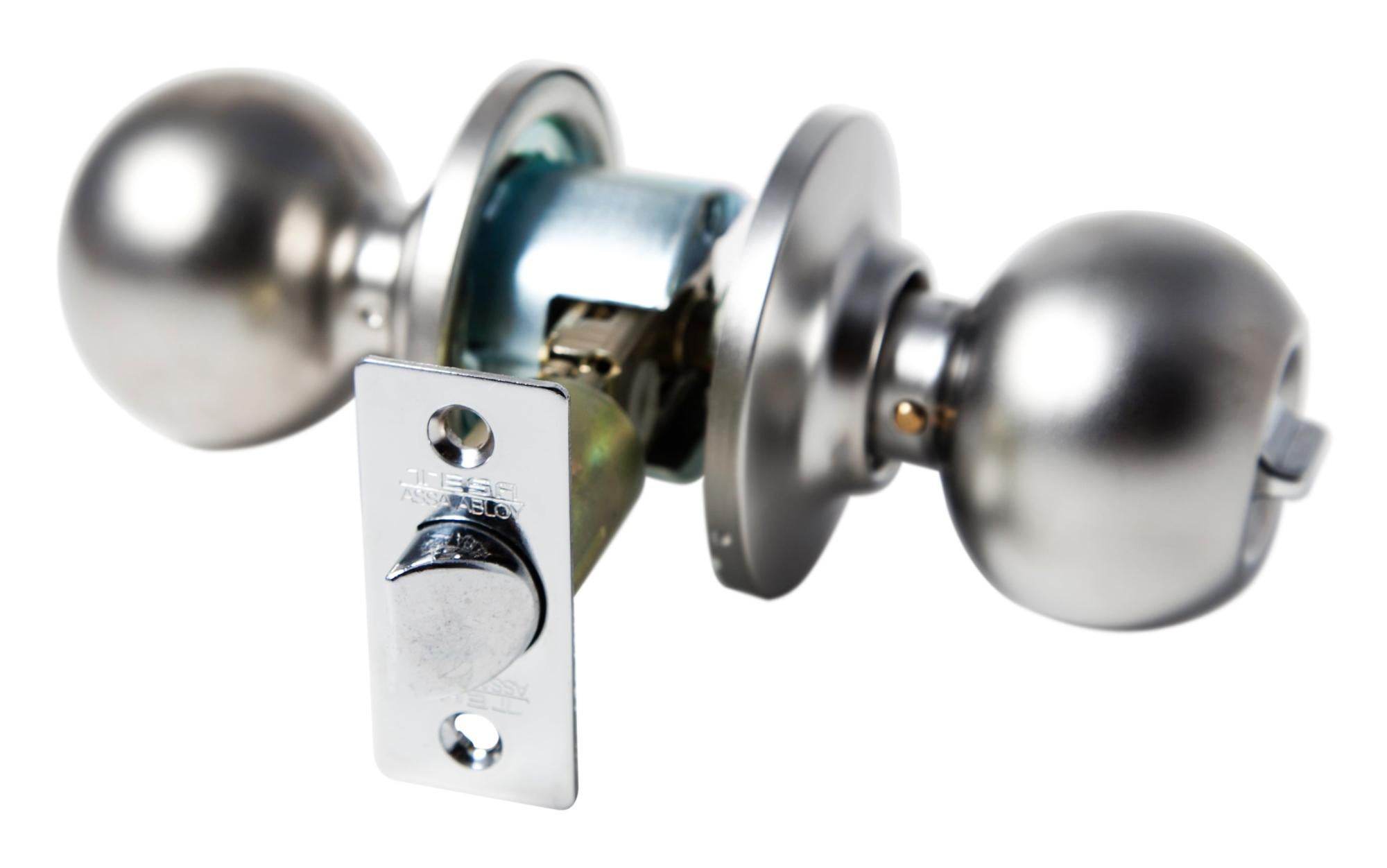 Pomo de puerta con mecanismo para puerta de interior en latón | Leroy ...