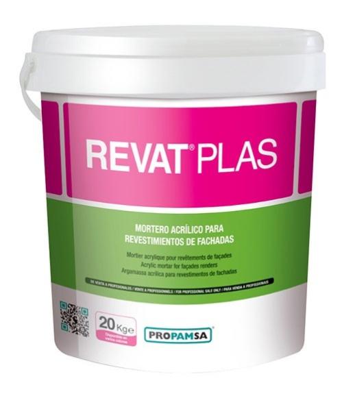 Mortero de revestimiento fachada acrílico PROPAMSA revat plas 20kg ...