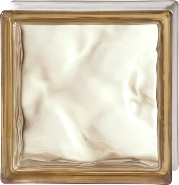 Bloque De Vidrio Shade Ondulado Bronce 19x19x8 Cm Leroy Merlin