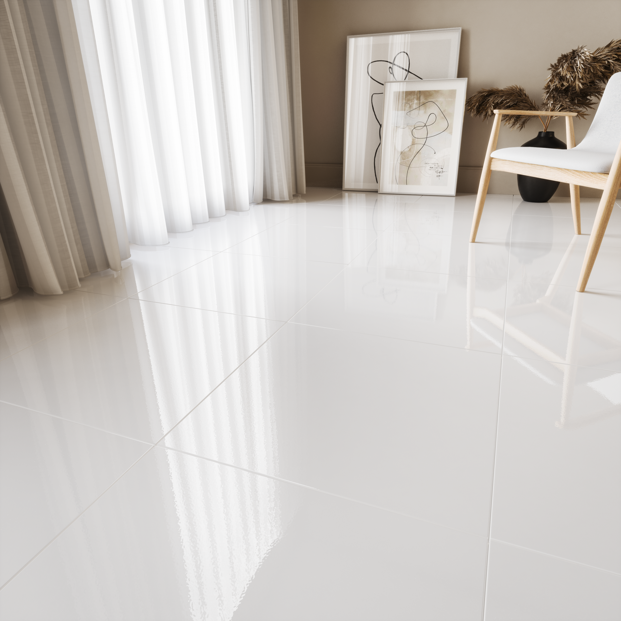 Suelo porcelánico Alaska 60x60 cm blanco interior | Leroy Merlin