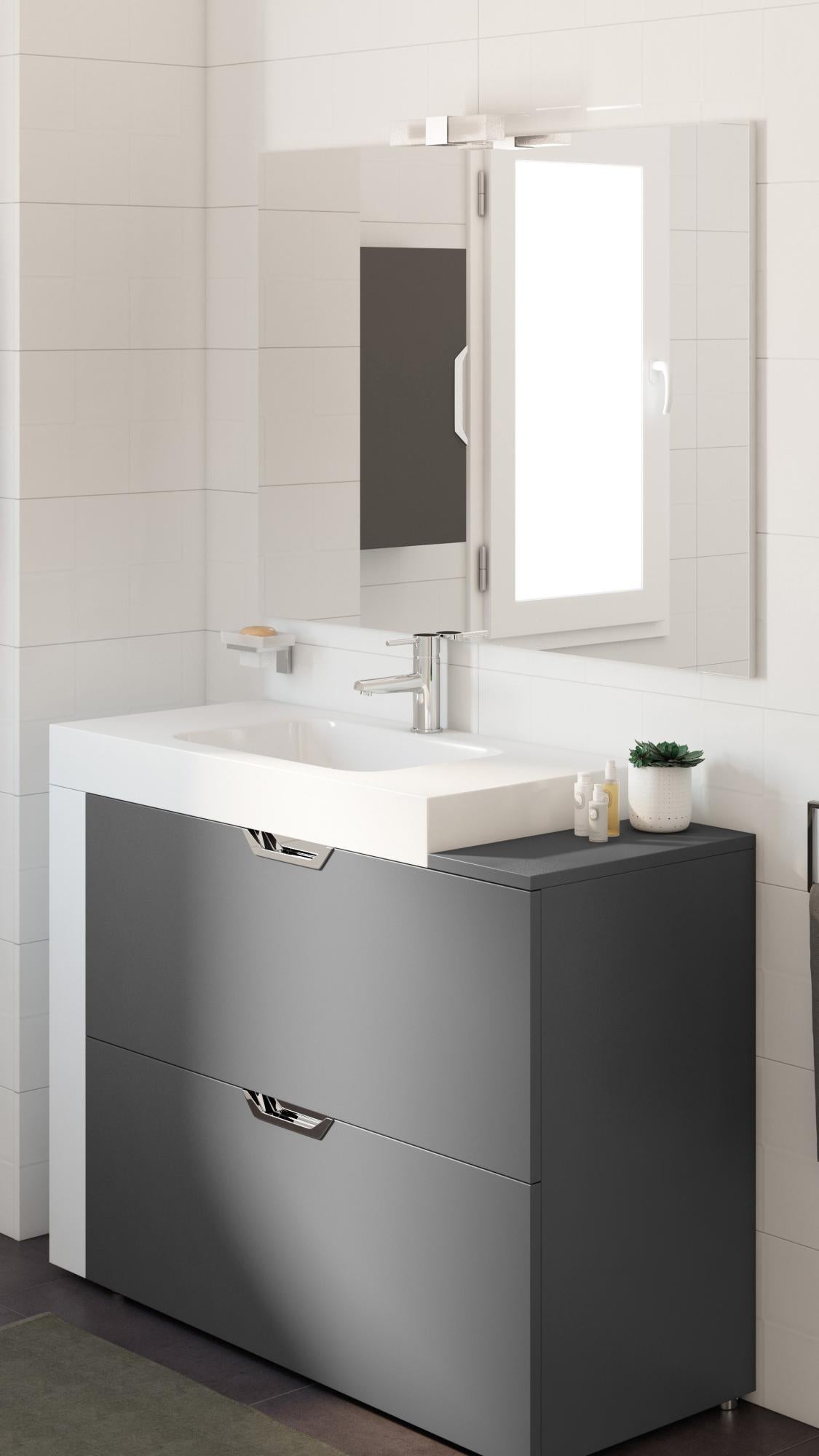 Mueble de baño con lavabo Moode gris 120x48 cm | Leroy Merlin