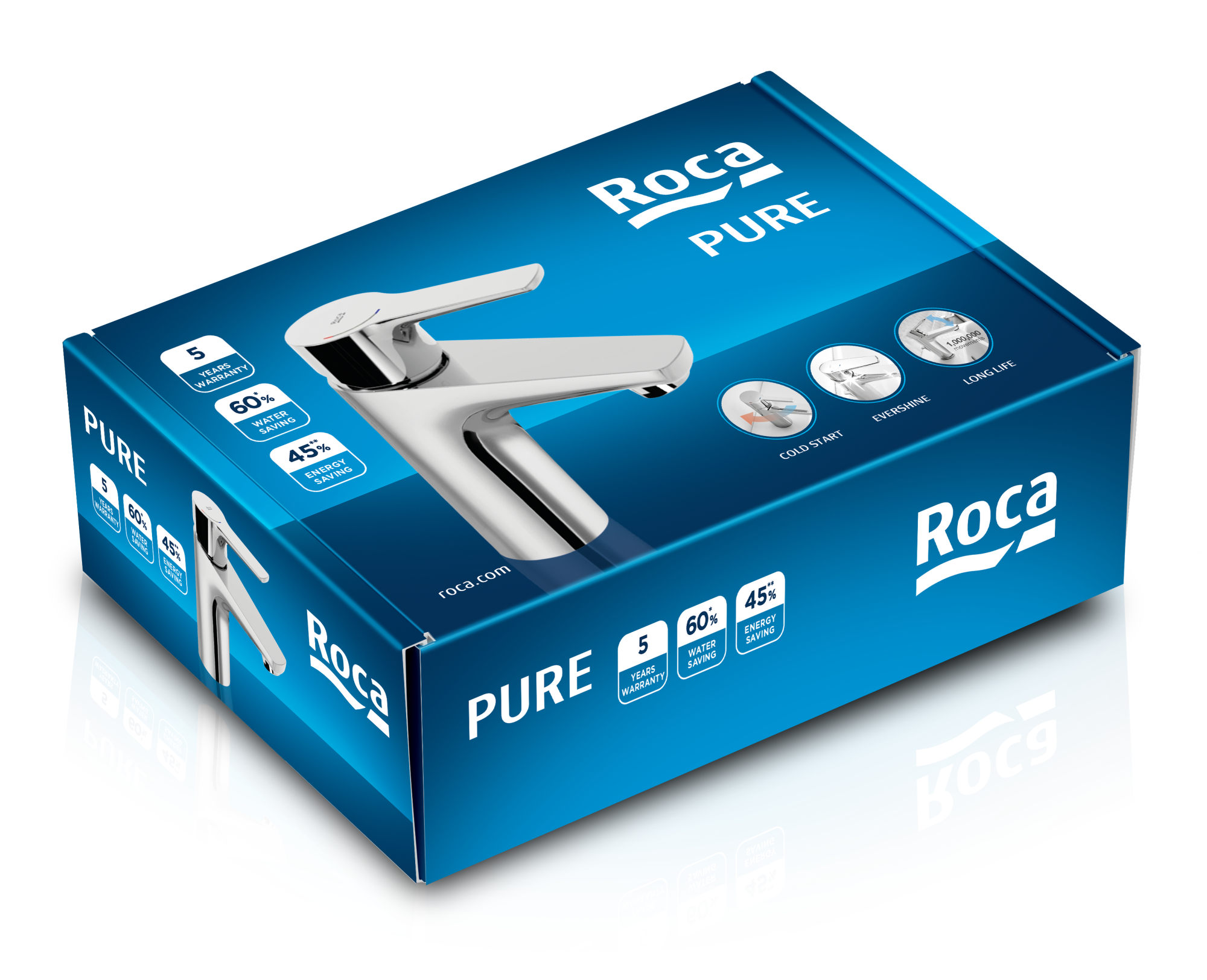 Grifo lavabo pomo monomando ROCA Pure cromado | Leroy Merlin