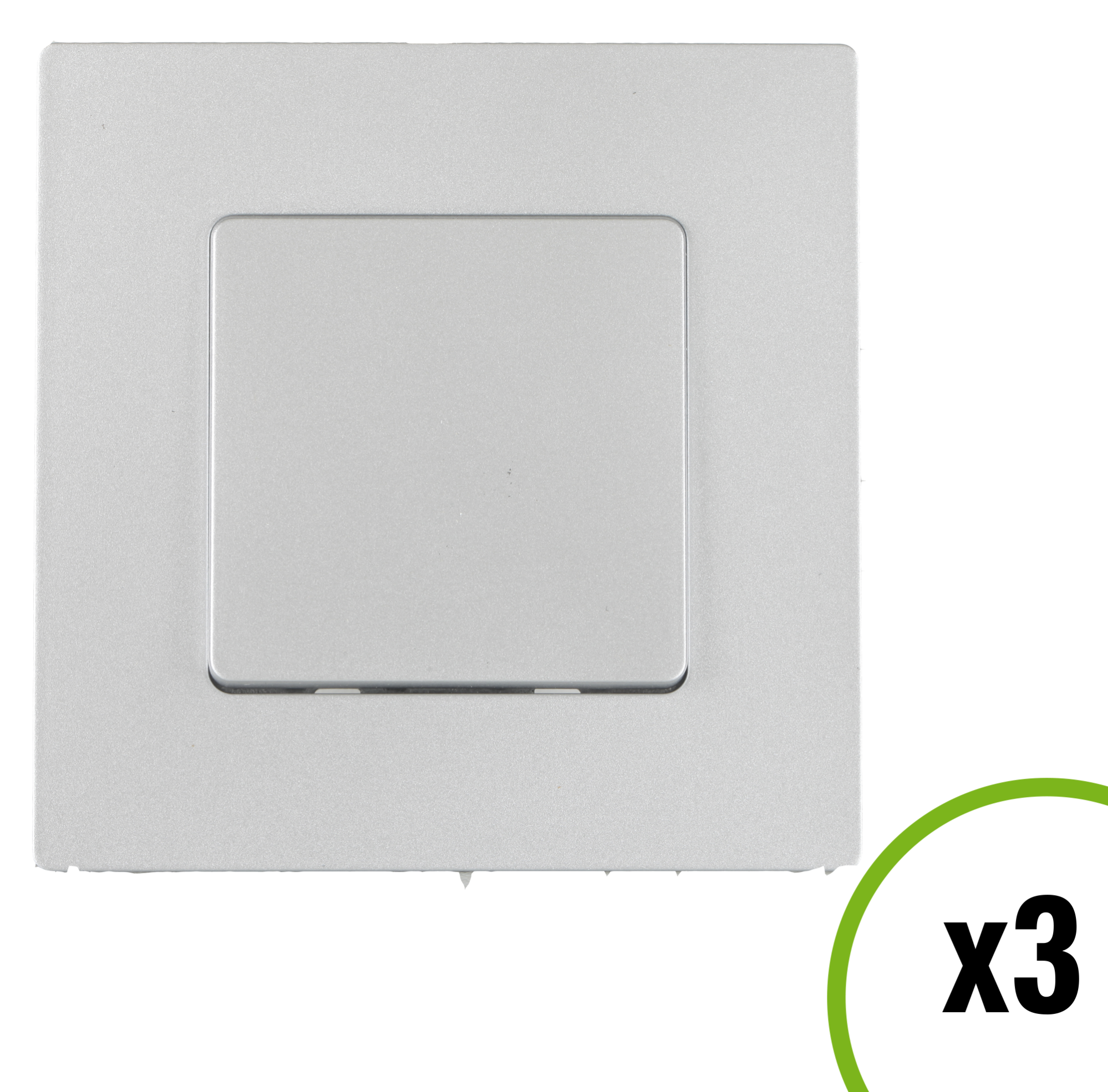 Pack de 3 interruptores LEXMAN Color aluminio | Leroy Merlin