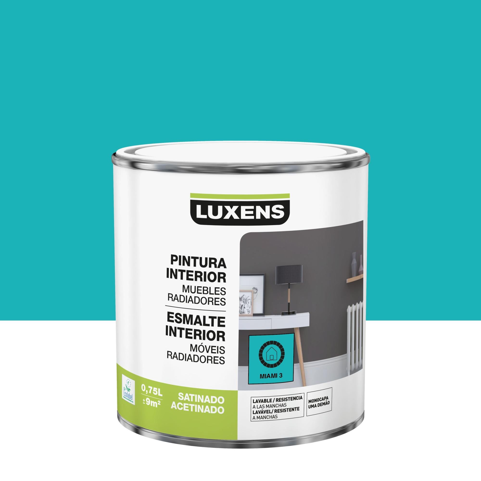 Esmalte de interior LUXENS miami 3 satinado 0,75L | Leroy Merlin