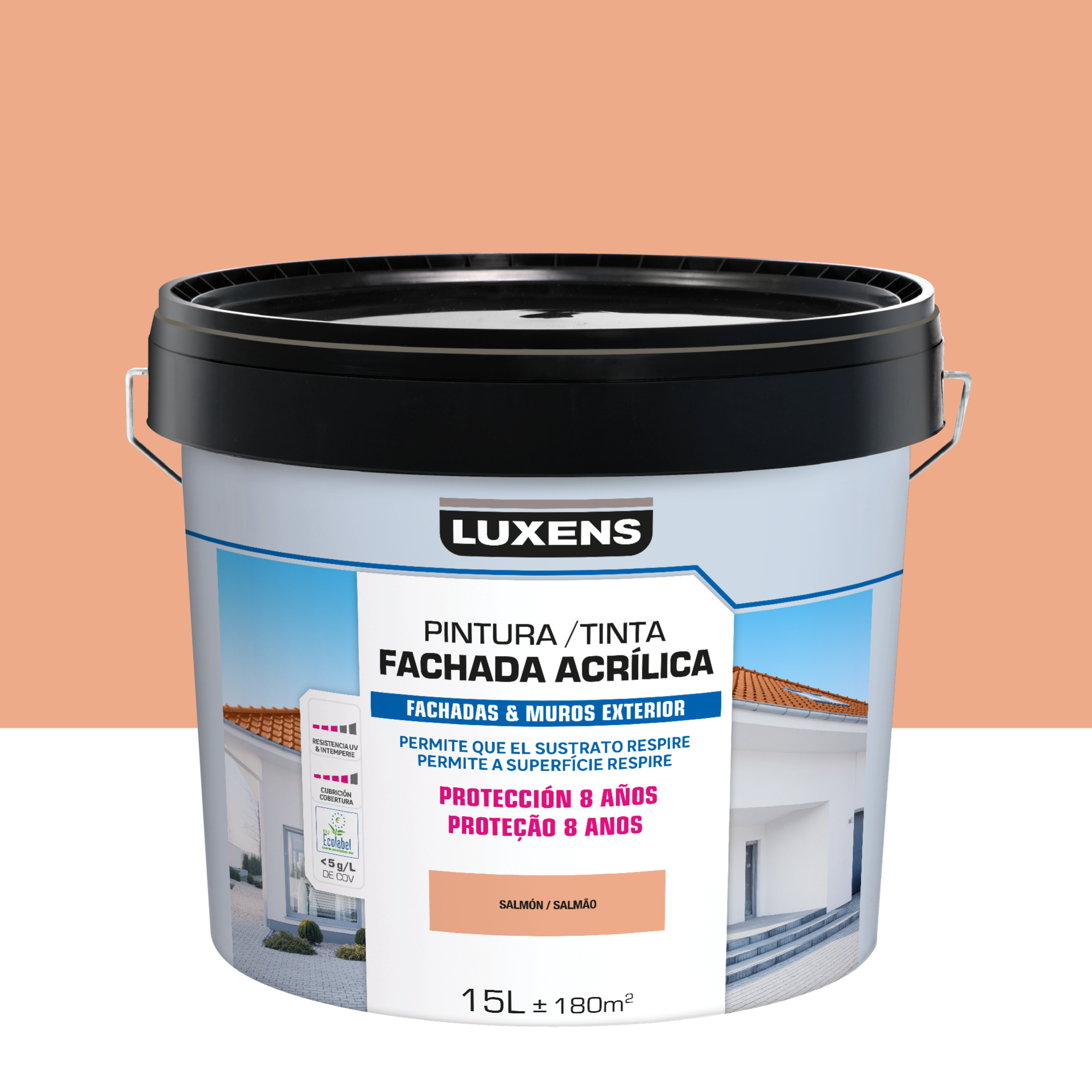 Pintura para fachadas LUXENS salmón mate 15L | Leroy Merlin
