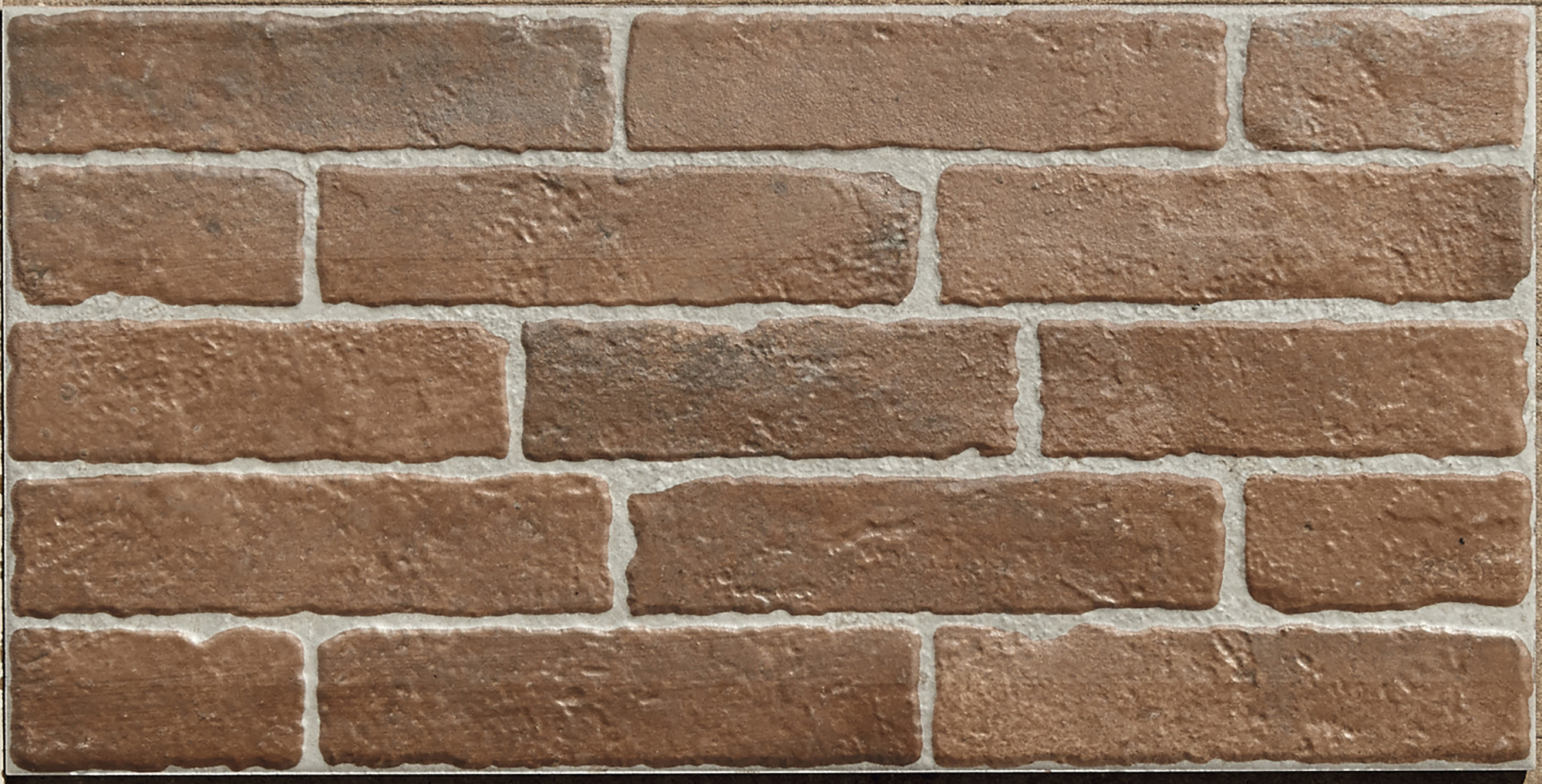 Azulejo efecto ladrillo marrón mate 25x50 cm Villa | Leroy Merlin