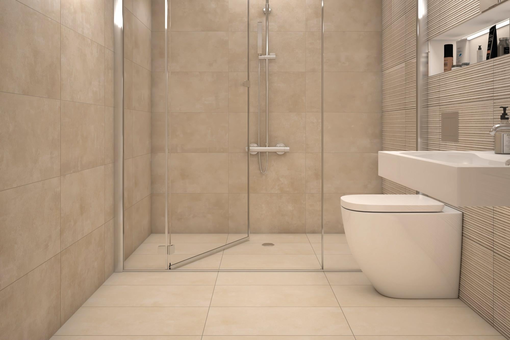 Azulejo efecto cemento marrón mate 31.6x60.8 cm New Spazio ARTENS ...