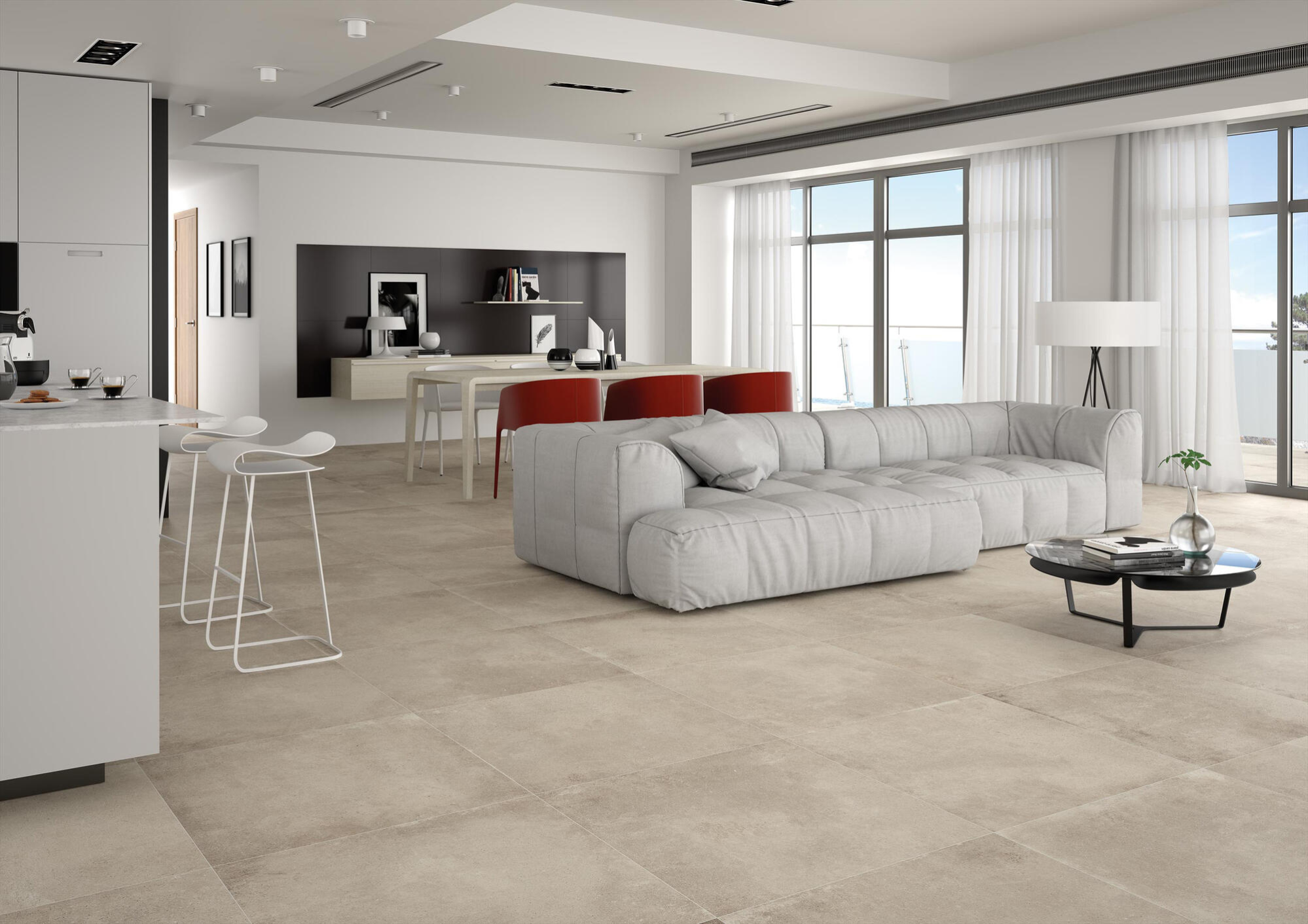 Suelo porcelánico Lienz 75x75 cm gris interior | Leroy Merlin