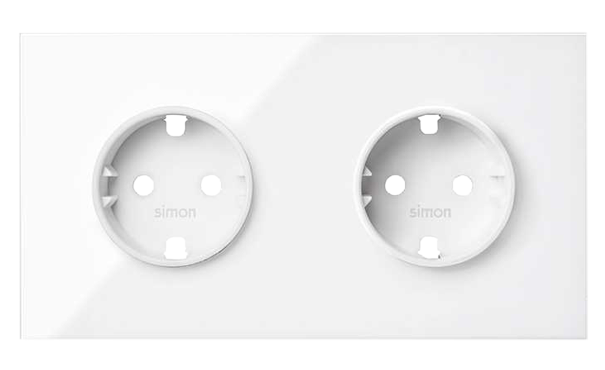 Kit enchufe frontal 2 enchufes SIMON 100 blanco | Leroy Merlin