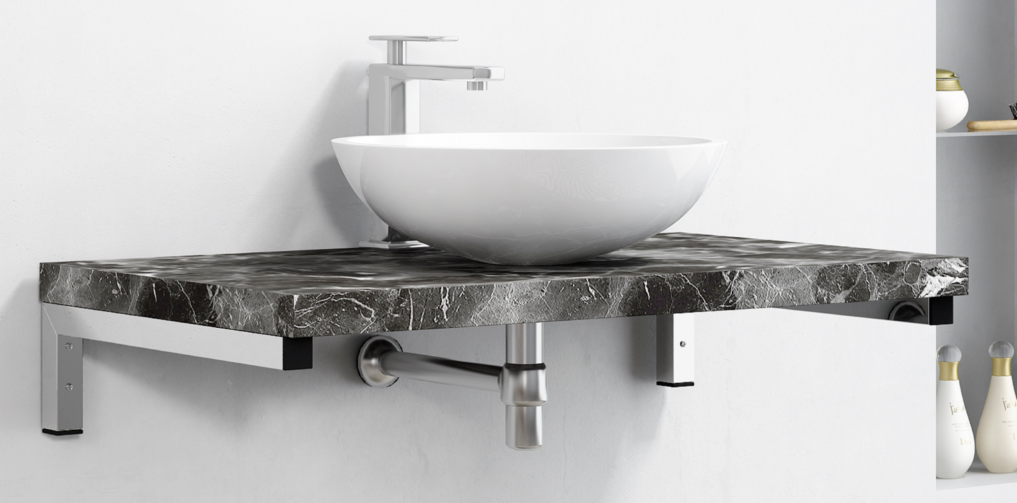 Encimera lavabo Top Oriental Black 61x3.8x45.5 cm | Leroy Merlin