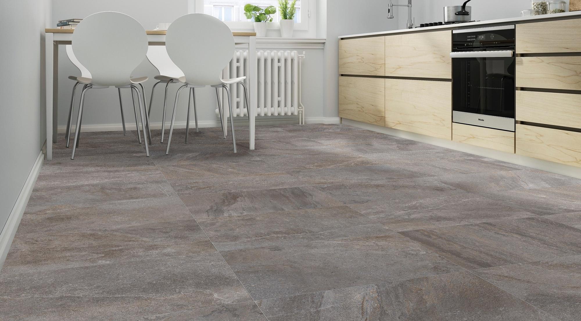 Suelo cerámico efecto piedra gris Stratos 40.8x66.2 cm ARTENS | Leroy ...