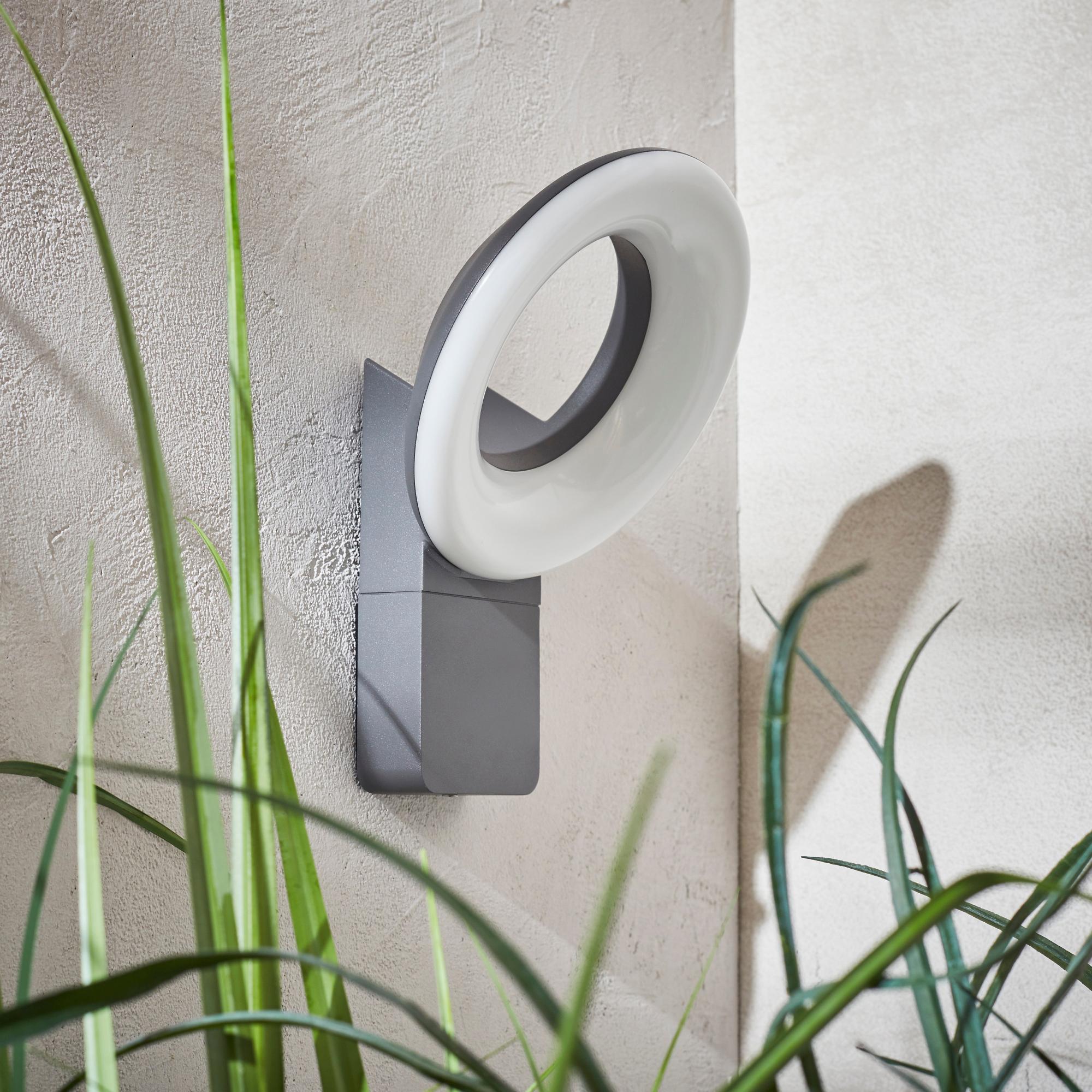 Aplique exterior LED INSPIRE Quito 23W 4000K gris 24 cm | Leroy Merlin