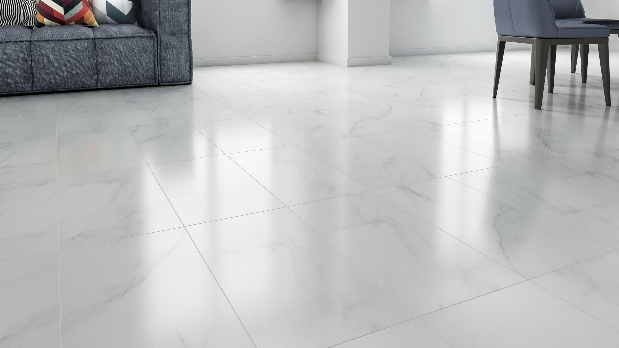 Suelo efecto mármol blanco Santorini 30x60 cm ARTENS | Leroy Merlin