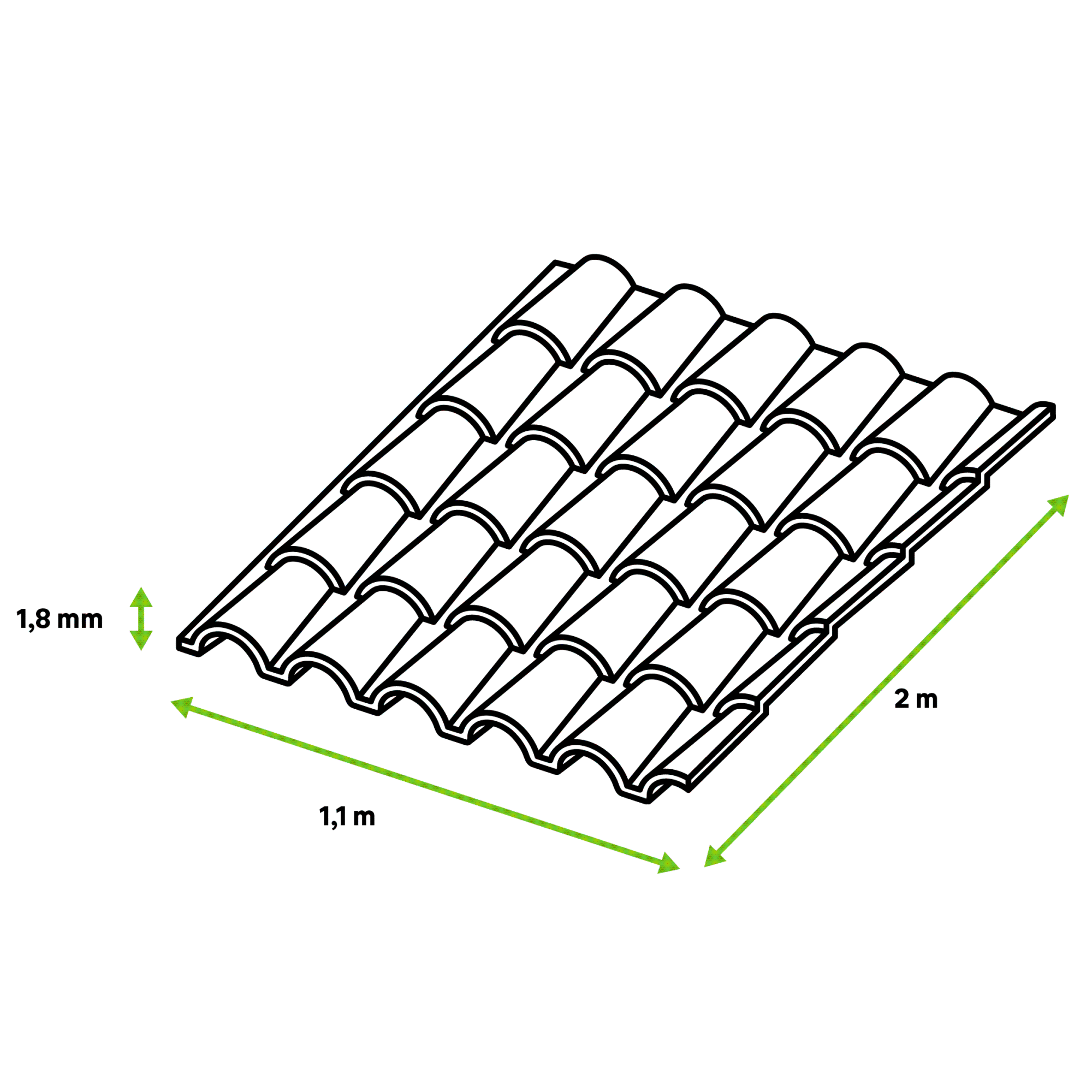 Placa ECOLINA verde oliva 2000x1100 mm | Leroy Merlin