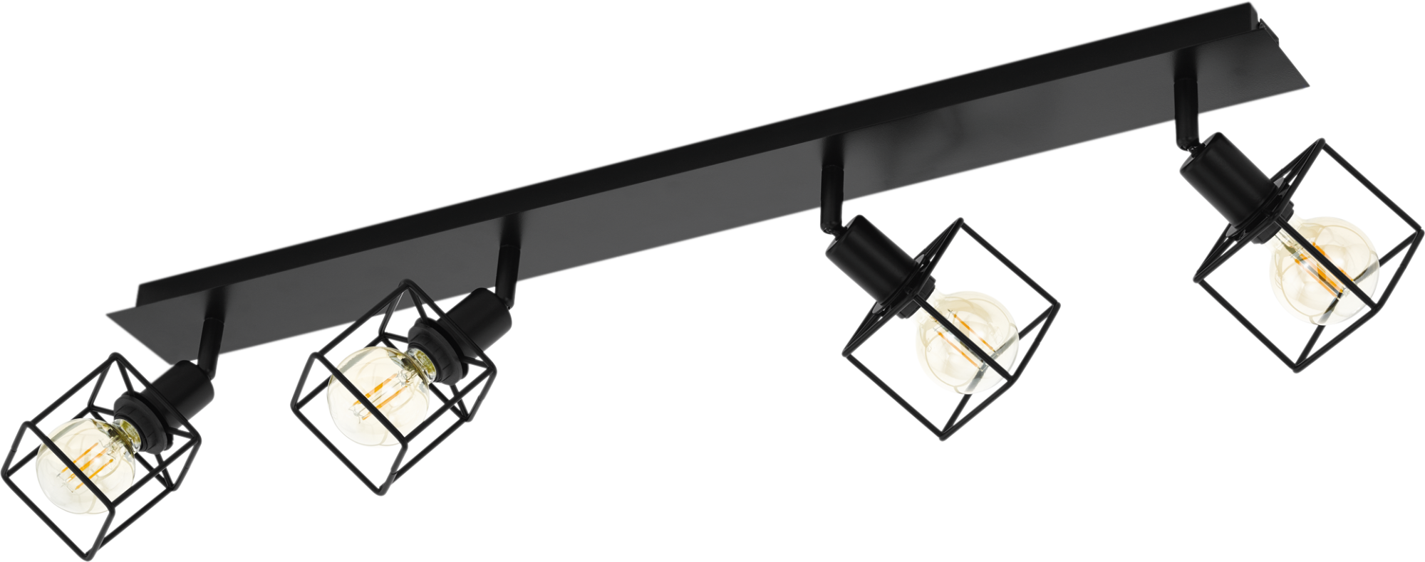 Barra de focos Eldrick 4 luces E14 negro | Leroy Merlin
