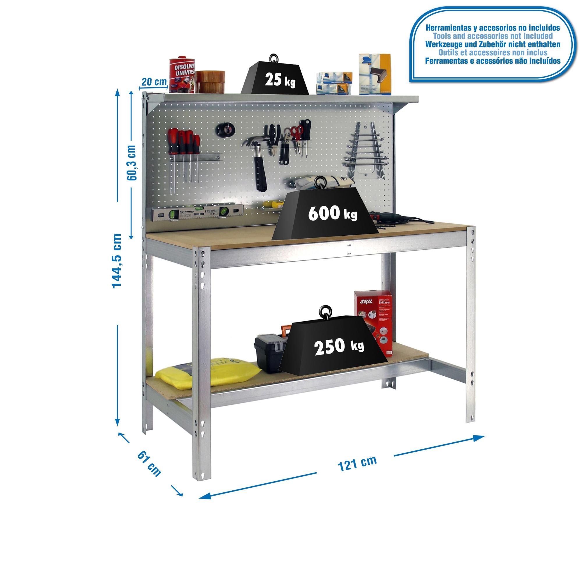 Banco de trabajo bt3 1200 galva/mad | Leroy Merlin