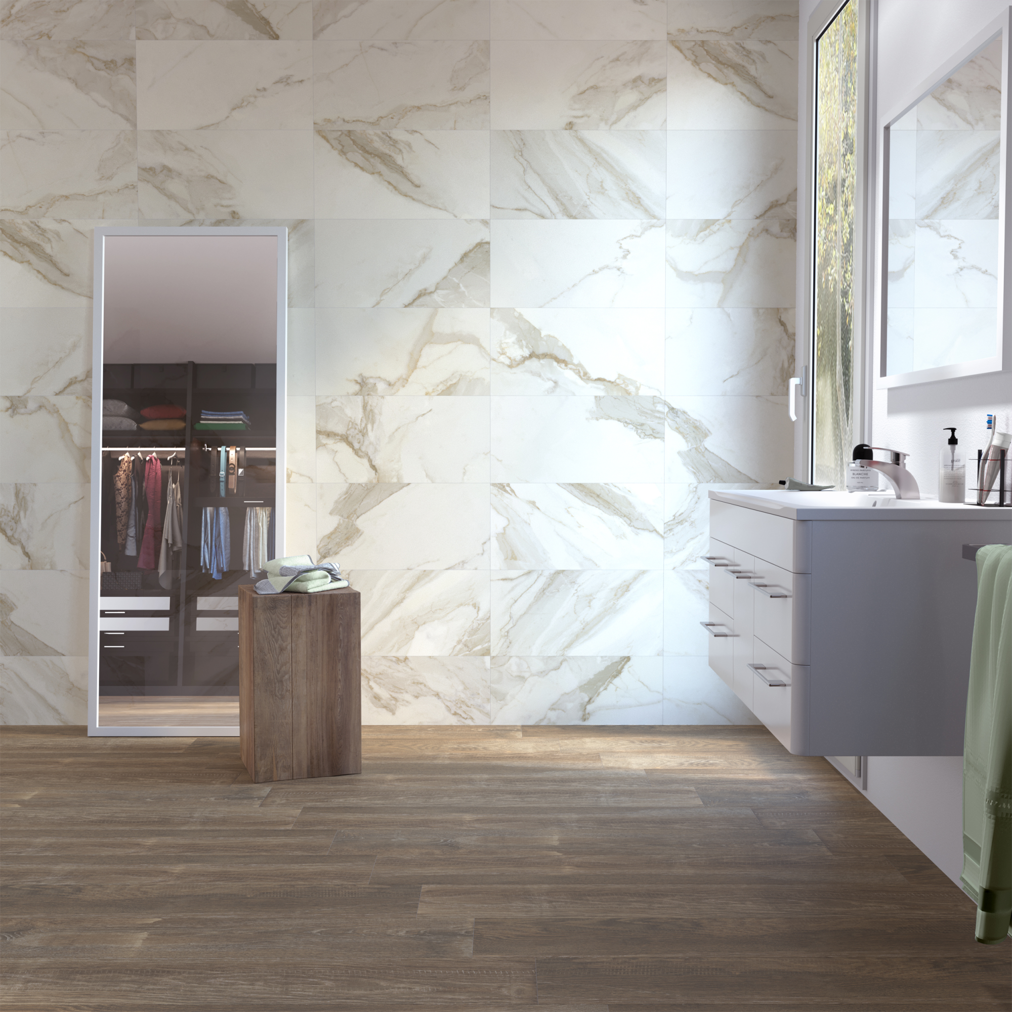 Azulejo efecto mármol dorado mate 30x60 cm Bellapietra ARTENS | Leroy ...