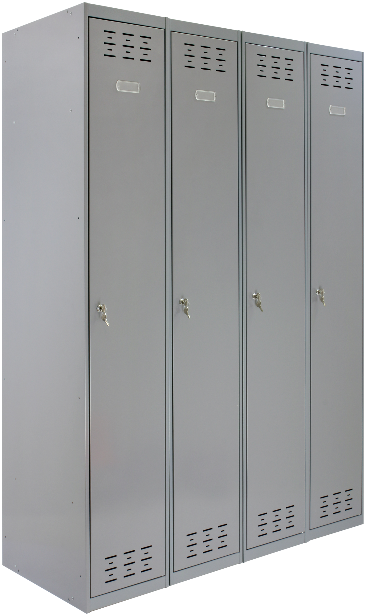 Taquilla single de acero 180x120x50cm montada color gris 4 puertas ...