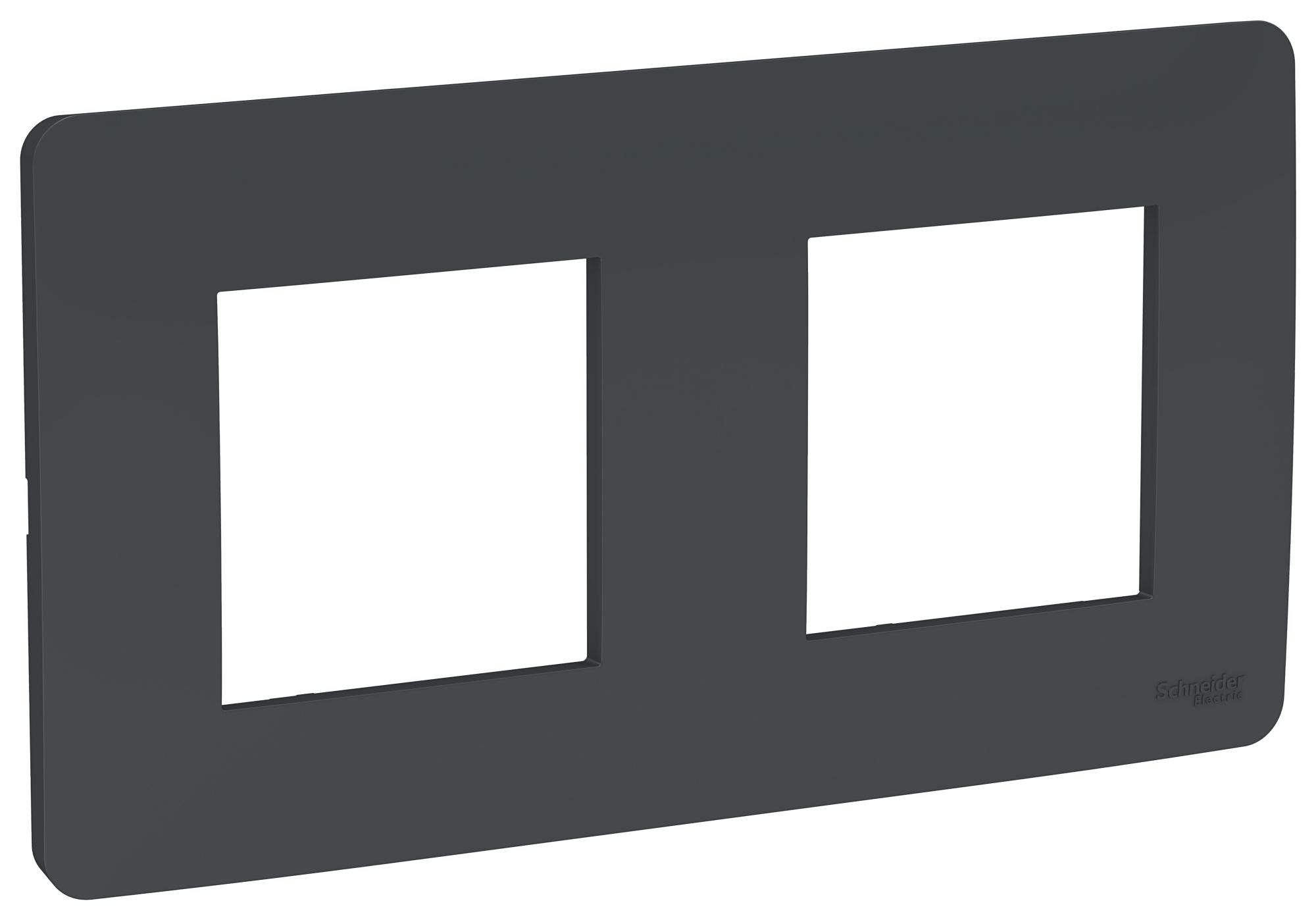 Marco doble SCHNEIDER New Unica Studio antracita | Leroy Merlin