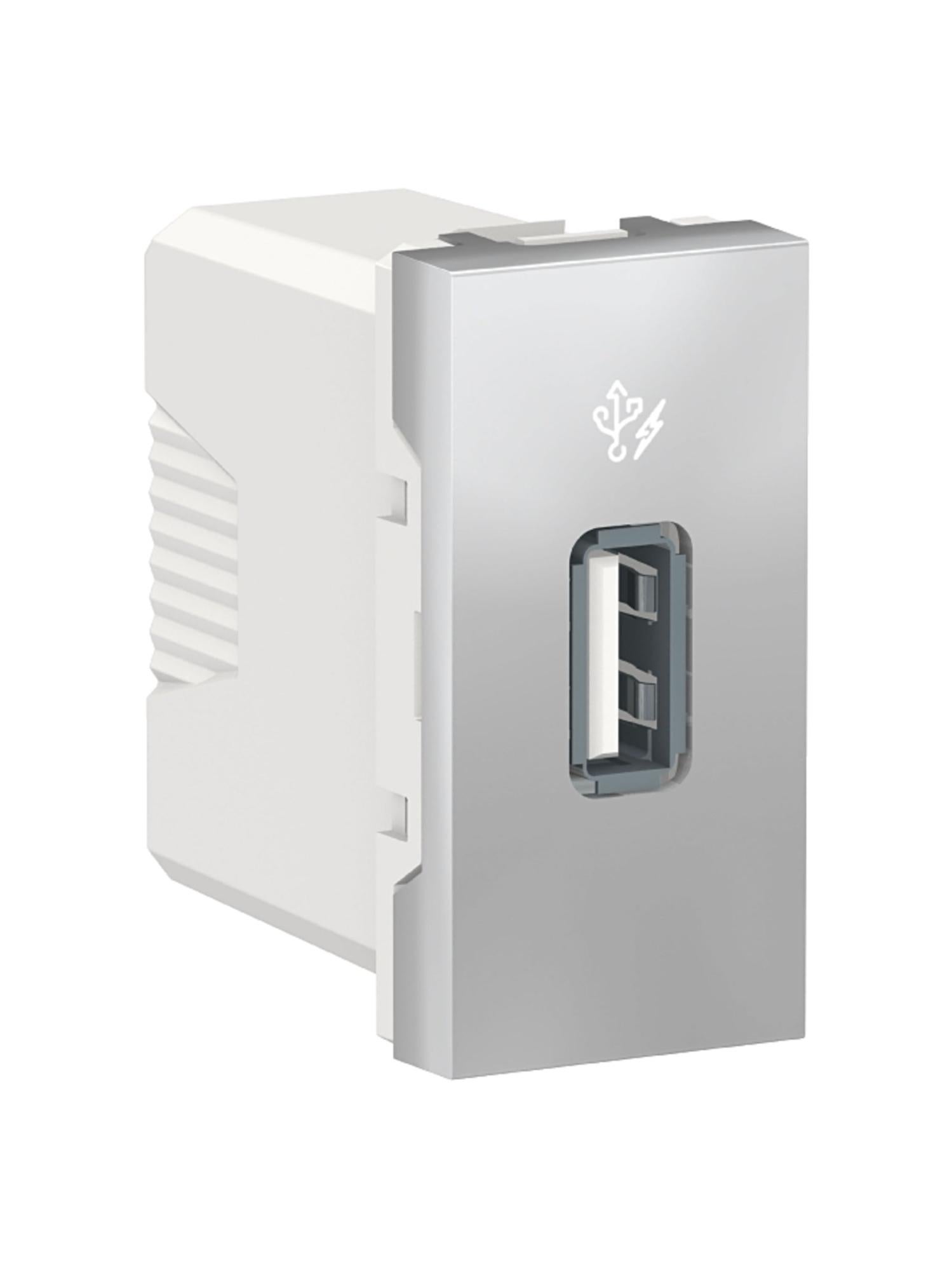 Toma de USB estrecho SCHNEIDER New Unica aluminio | Leroy Merlin