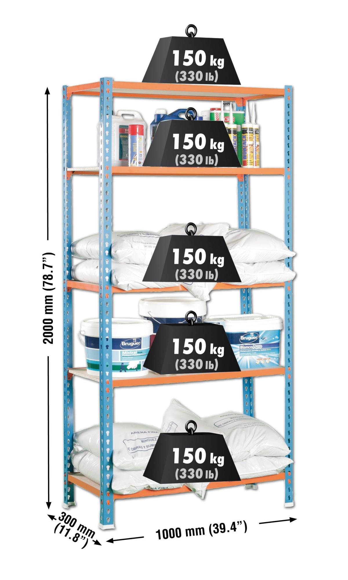 Estanteria sin tornillos MADERCLICK azul/naranja PLUS 5/30 | Leroy Merlin