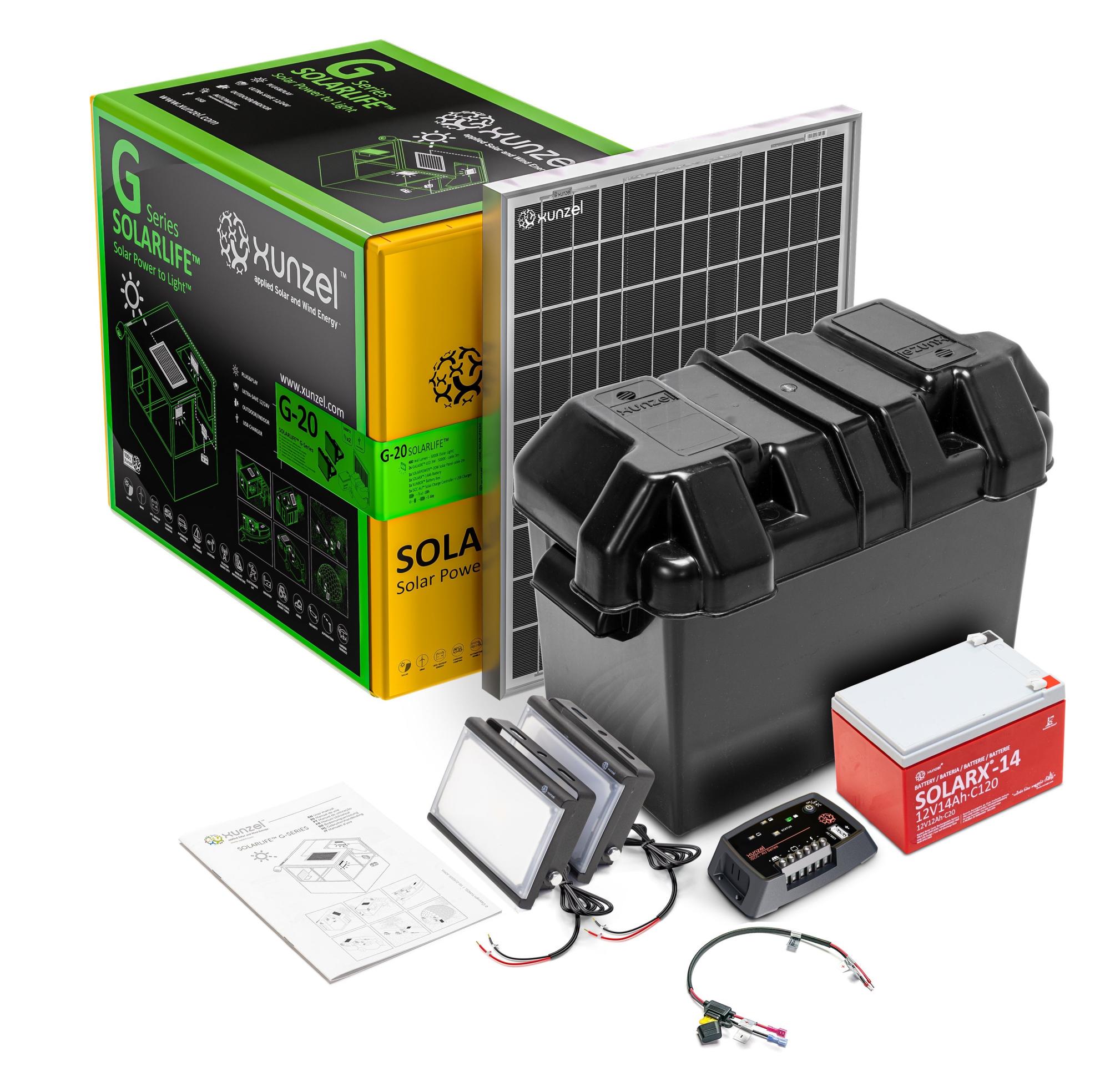 Kit Solar de Iluminación LED de alta eficiencia SOLARLIFE-XUNZEL-G20 | Leroy Merlin