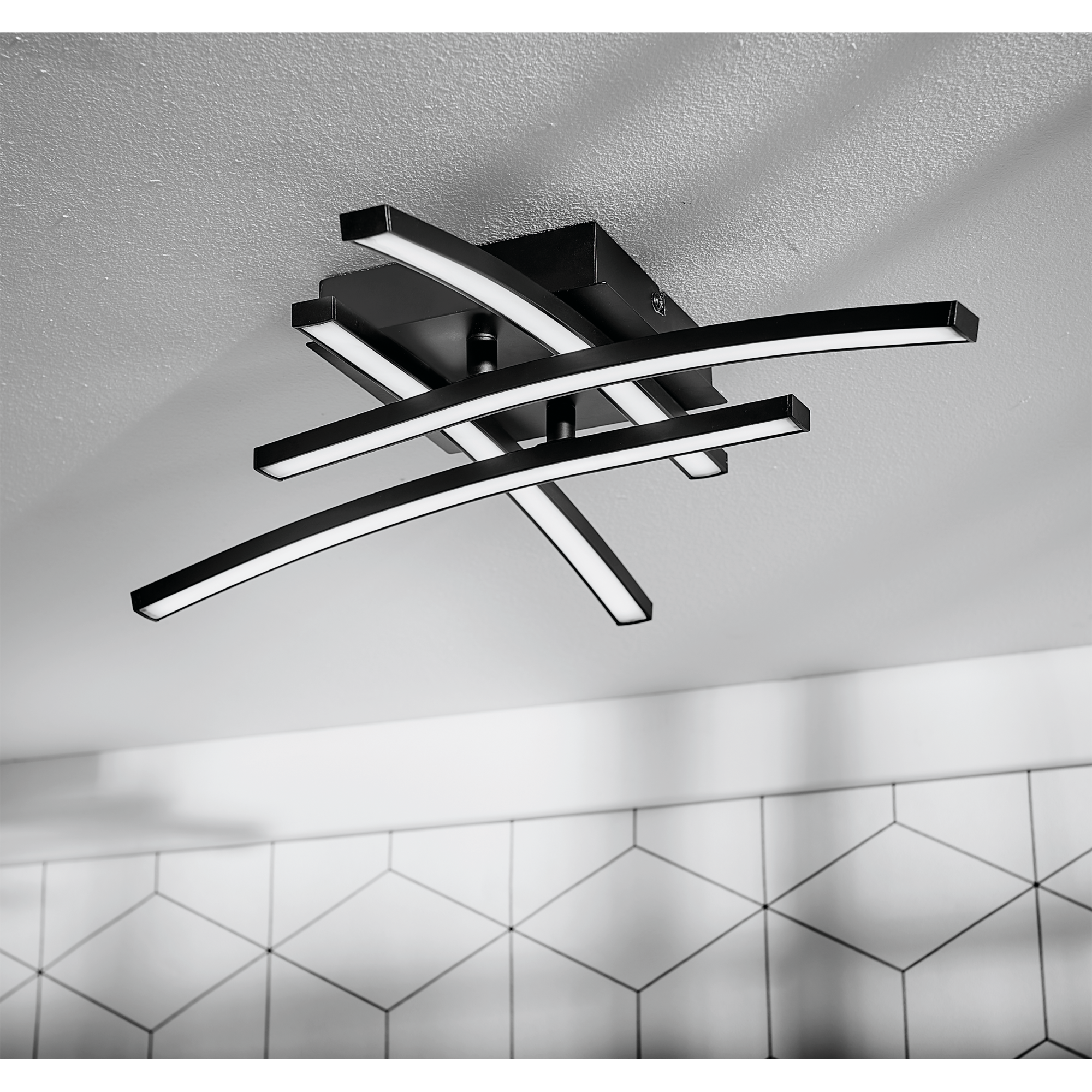 Plafón INSPIRE Beryl LED blanco/negro,diseño,21.6W,2900lm,4000K, luz ...