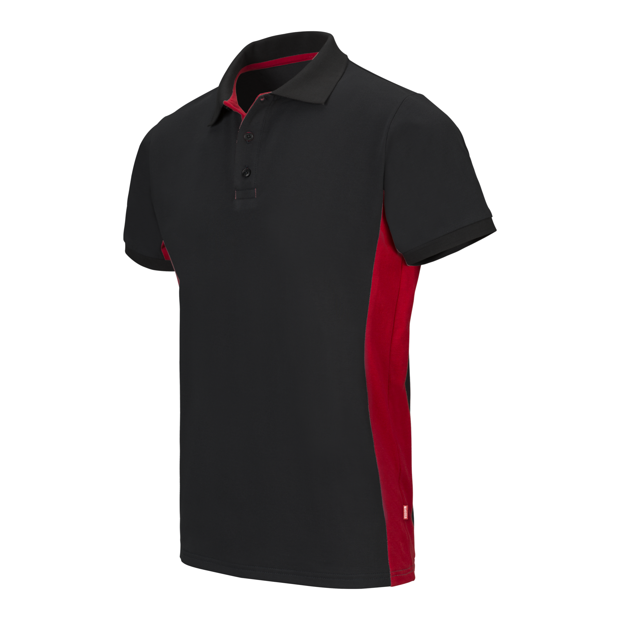 Polo Bicolor Manga Corta VELILLA - Negro/Rojo - M | Leroy Merlin