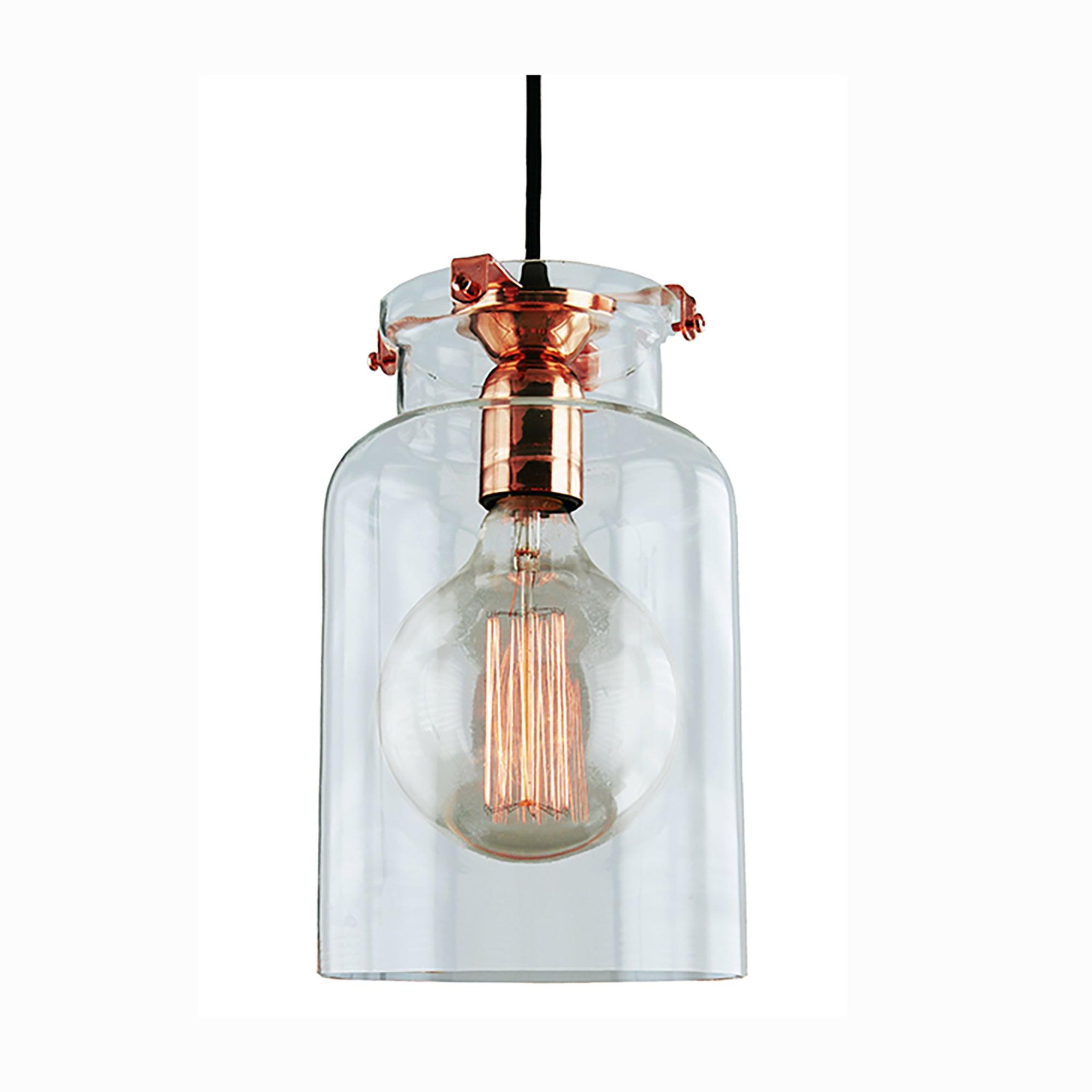 Lámpara de techo Cora cristal cobre 1 luz E27 30 cm | Leroy Merlin