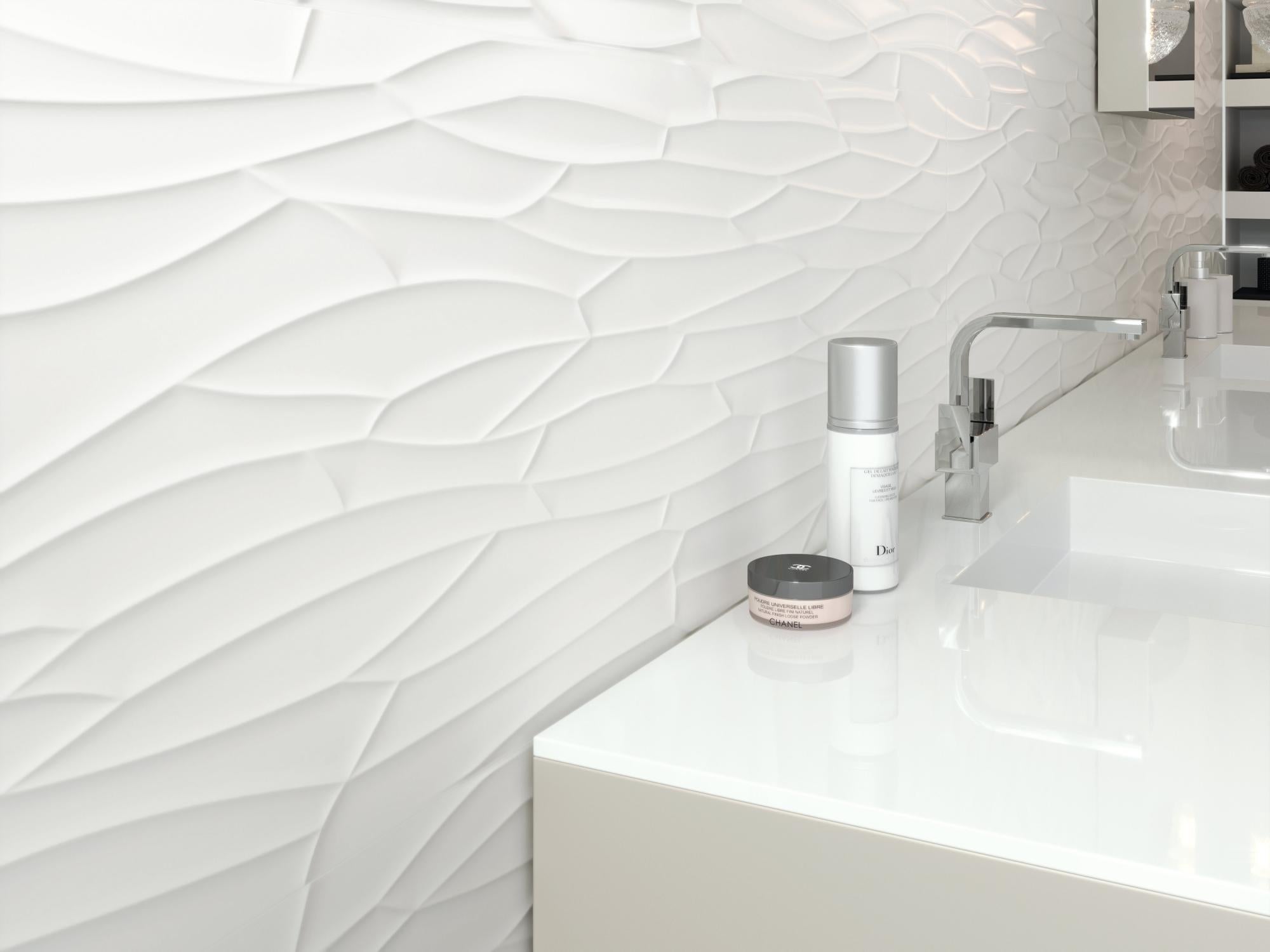 Azulejo efecto relieve blanco mate 30x90 cm Arctic ARTENS | Leroy Merlin