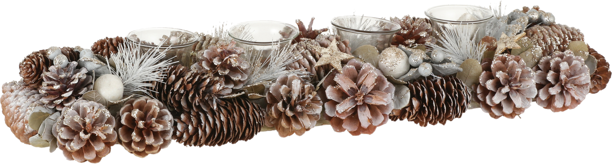 Centro de mesa Navidad con velas marrón 54x8,5 cm | Leroy Merlin