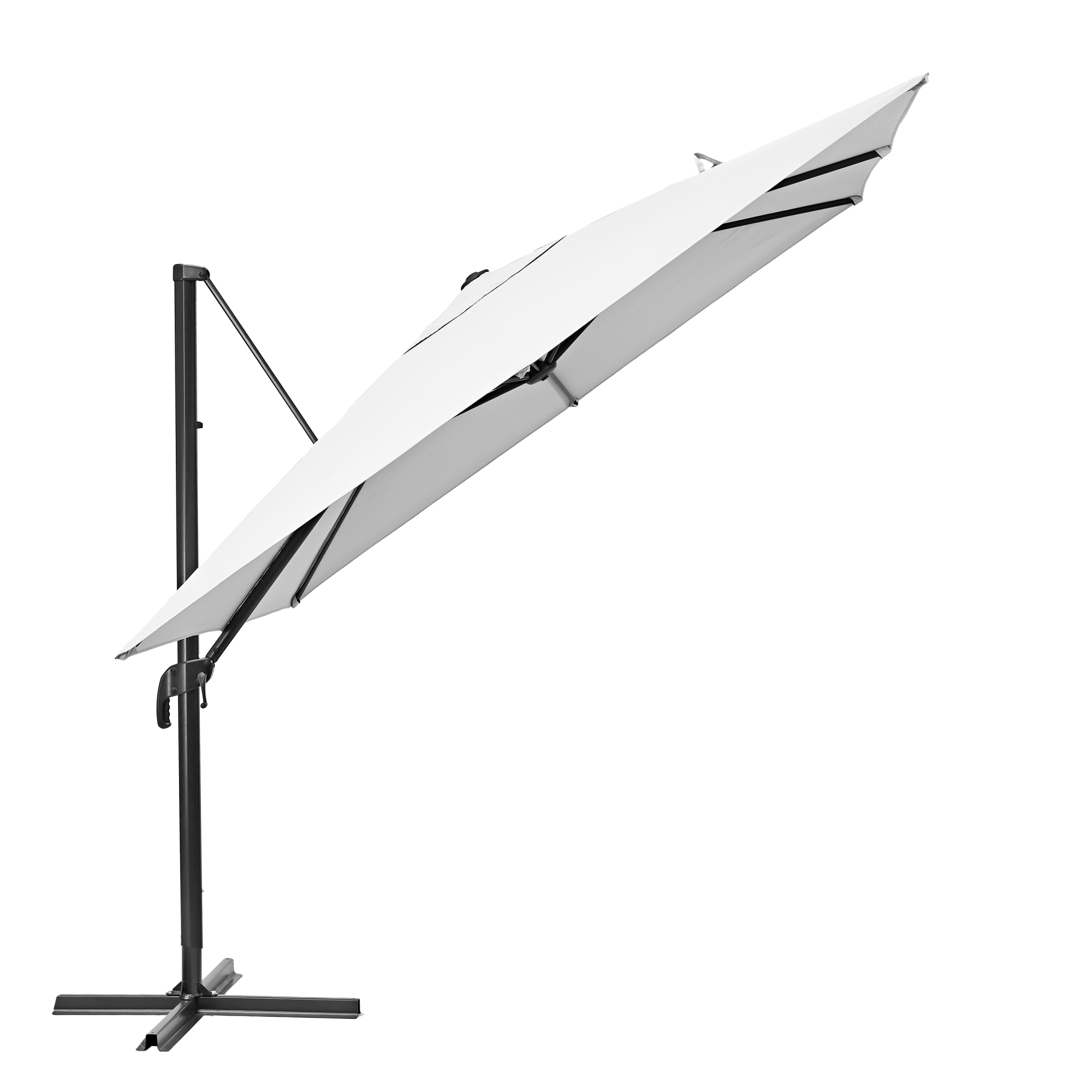 Parasol excéntrico de aluminio / acero NATERIAL Aura blanco 286x286 cm | Leroy Merlin