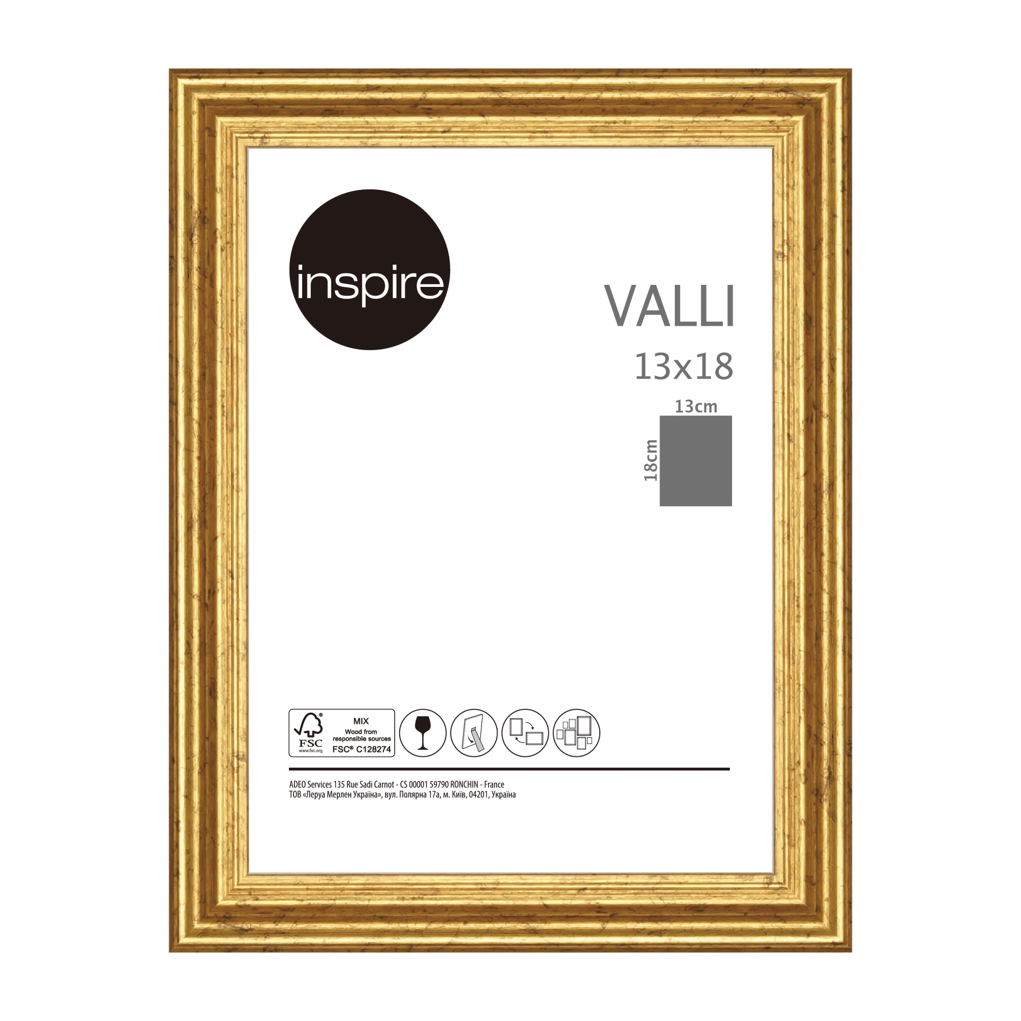 Marco Valli Brass dorado INSPIRE 13x18cm | Leroy Merlin