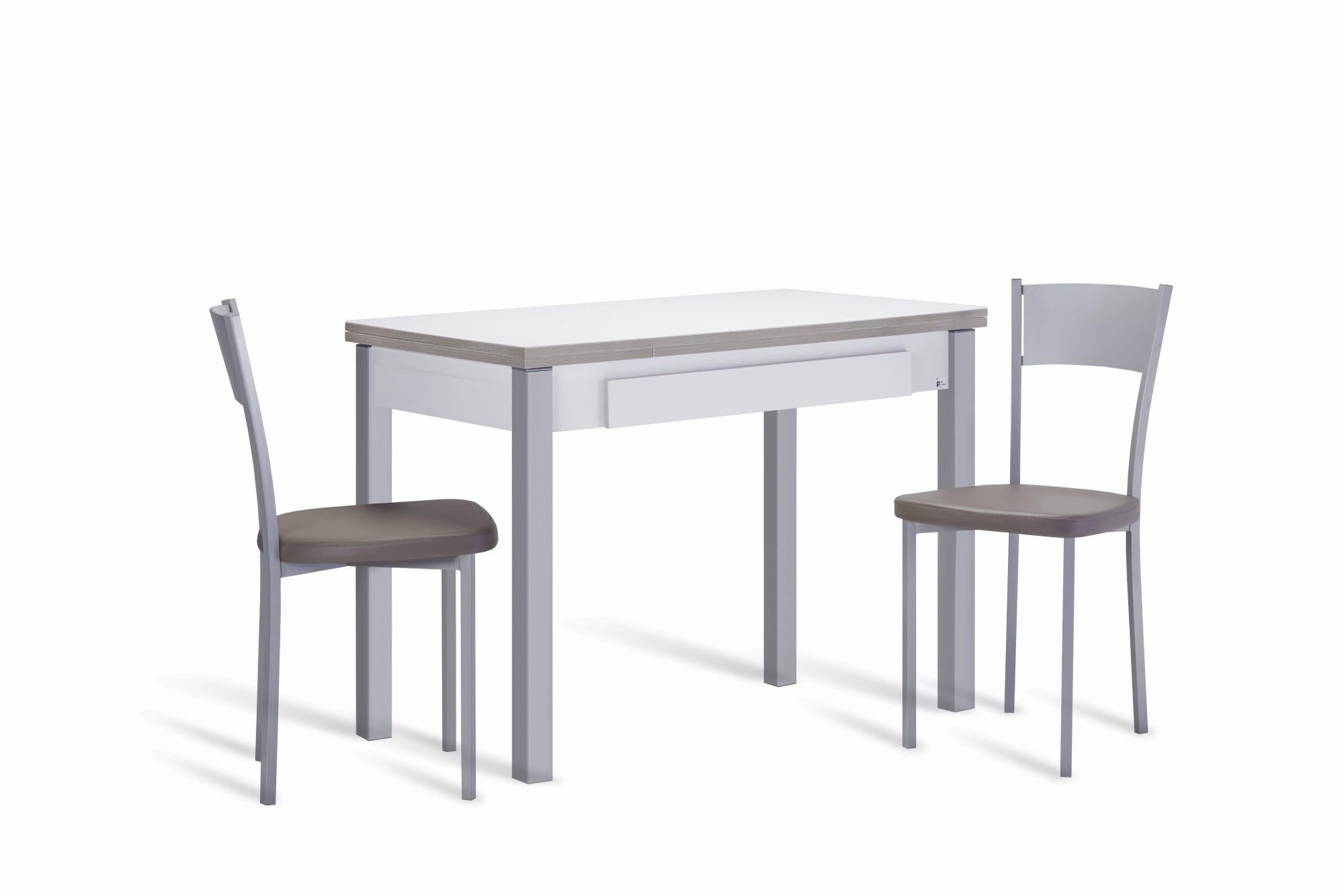 Mesa cocina extensible HARMONIA 100x60 cristal blanco mate | Leroy Merlin