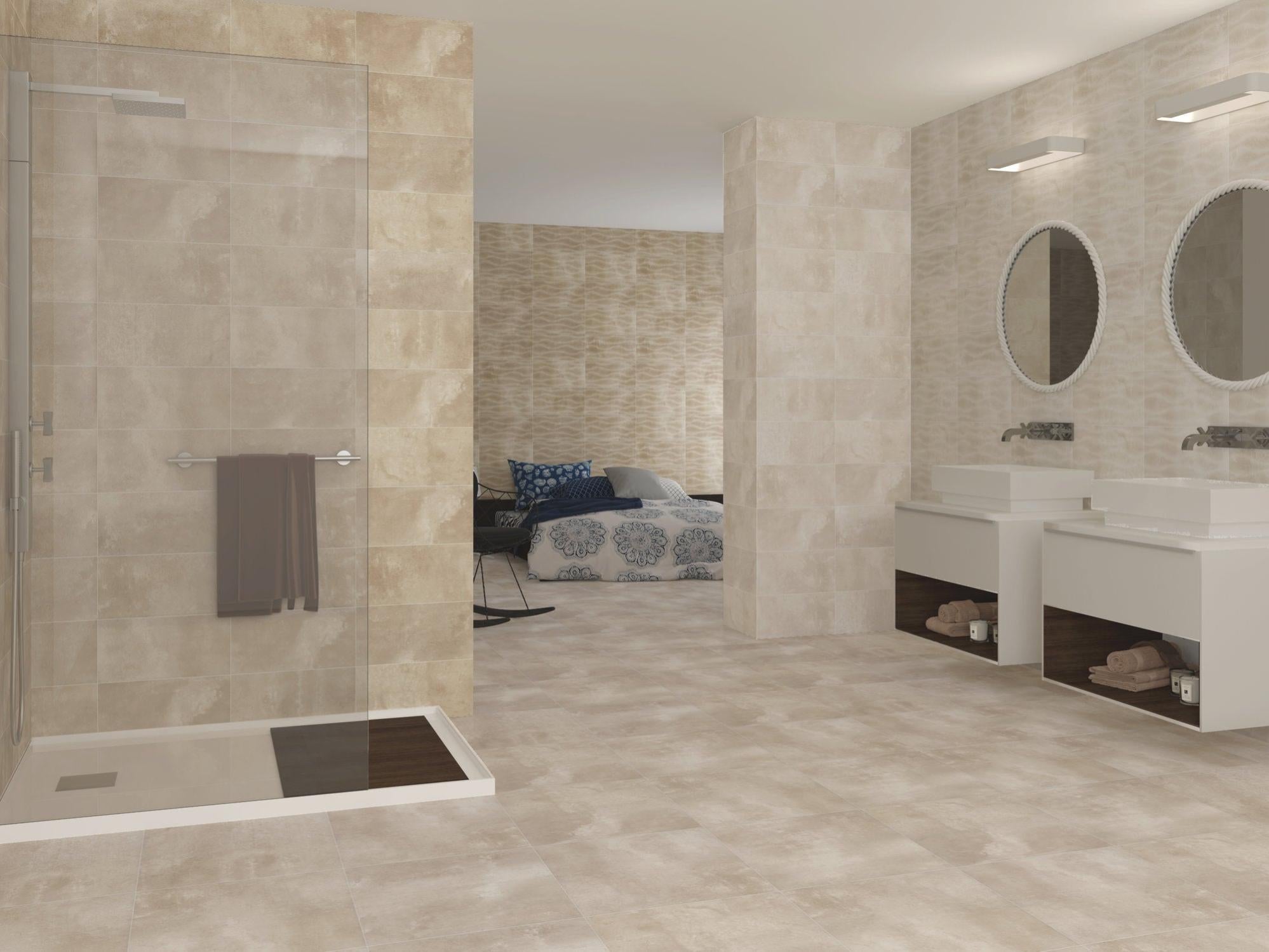Suelo efecto cemento beige Select 45.6x45.6 cm | Leroy Merlin