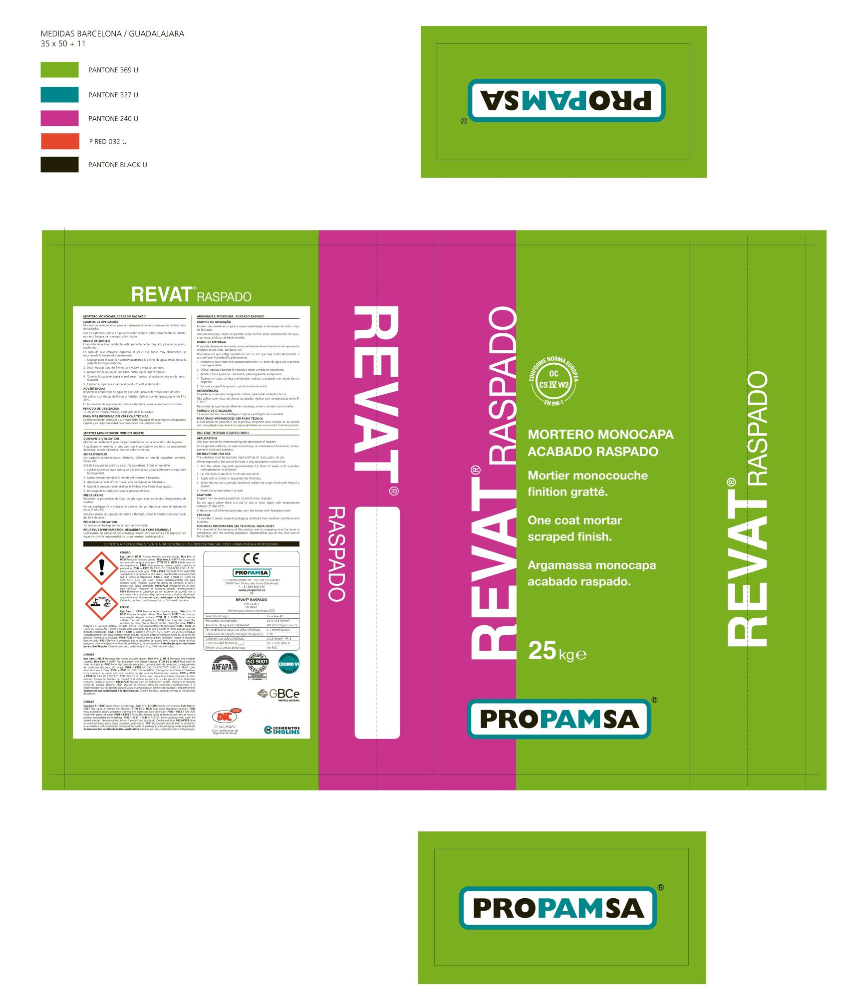 Mortero monocapa raspado REVAT rojo 25 kg | Leroy Merlin