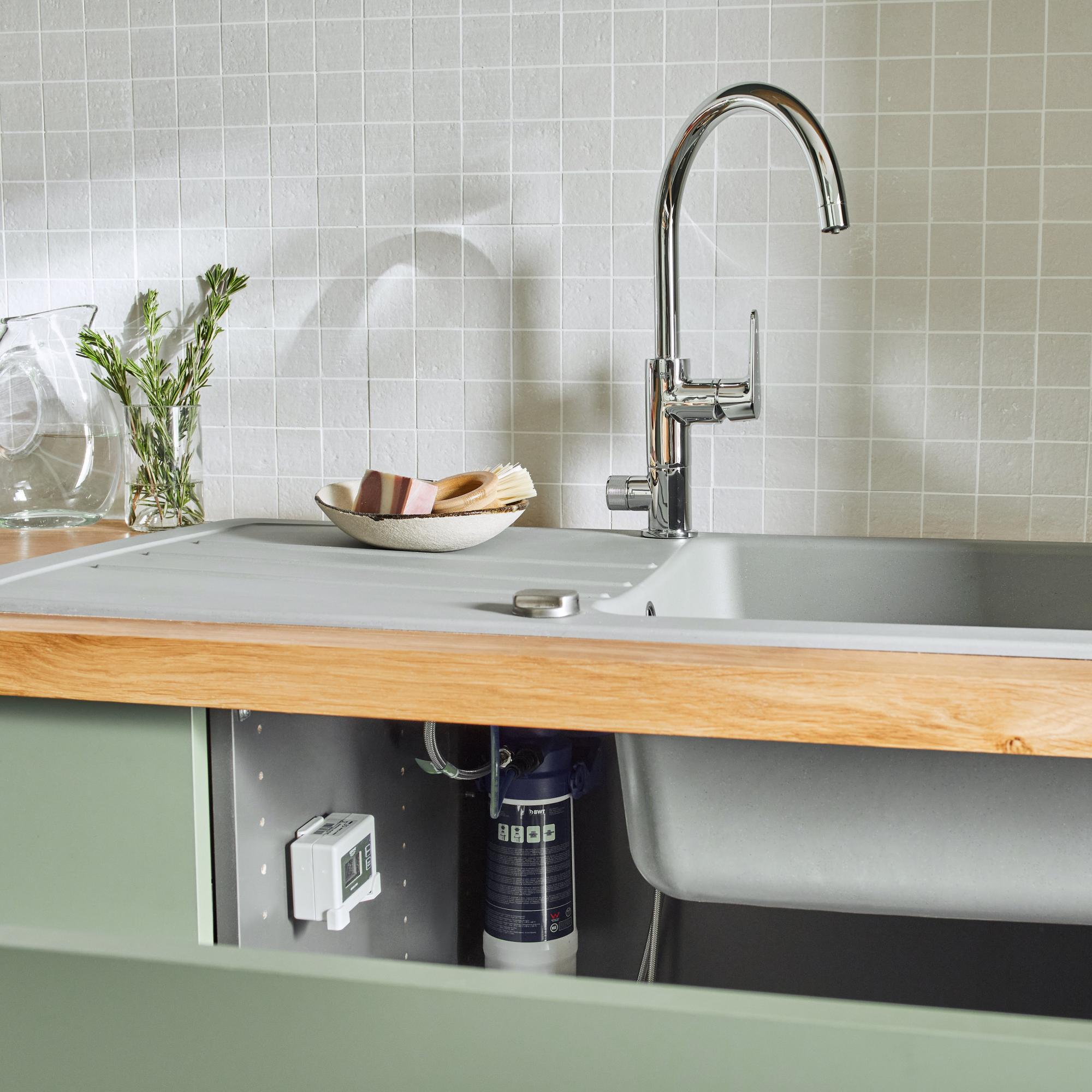 Grifo de cocina monomando caño alto GROHE blue | Leroy Merlin