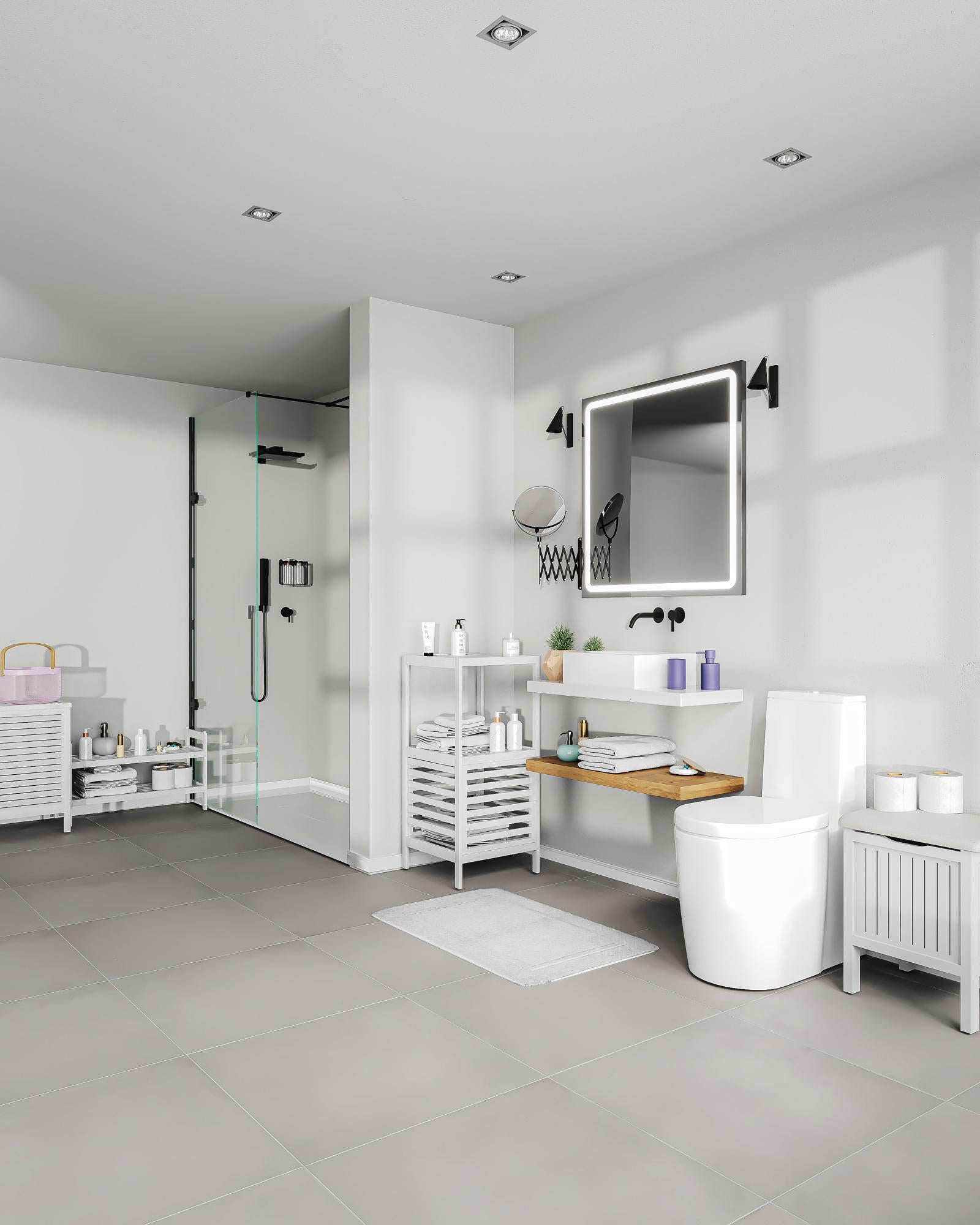 Cajonera de baño Norway Blanco blanco 39.5x86x39.5 cm | Leroy Merlin