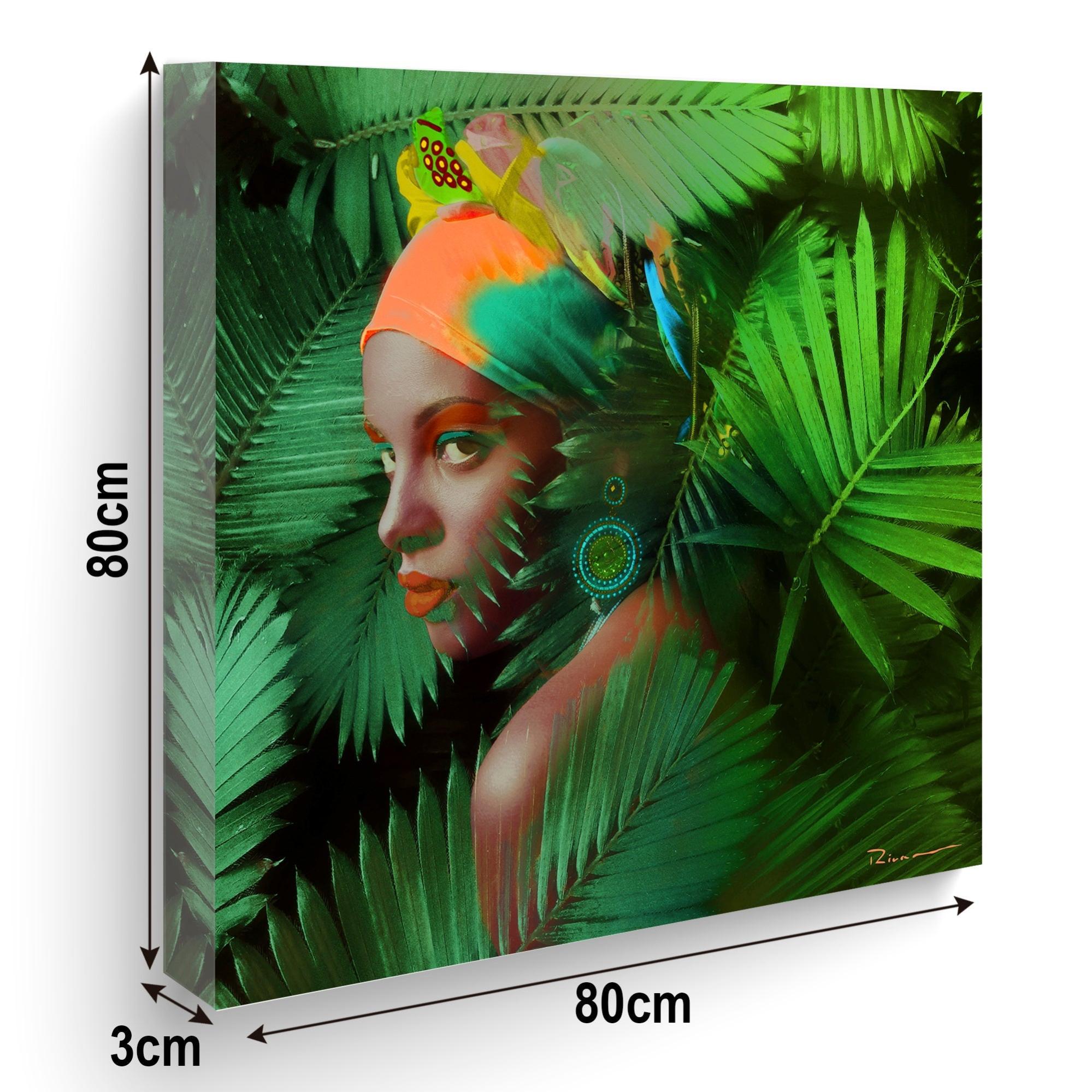 Canvas Mujer Palmera 80x80 cm | Leroy Merlin