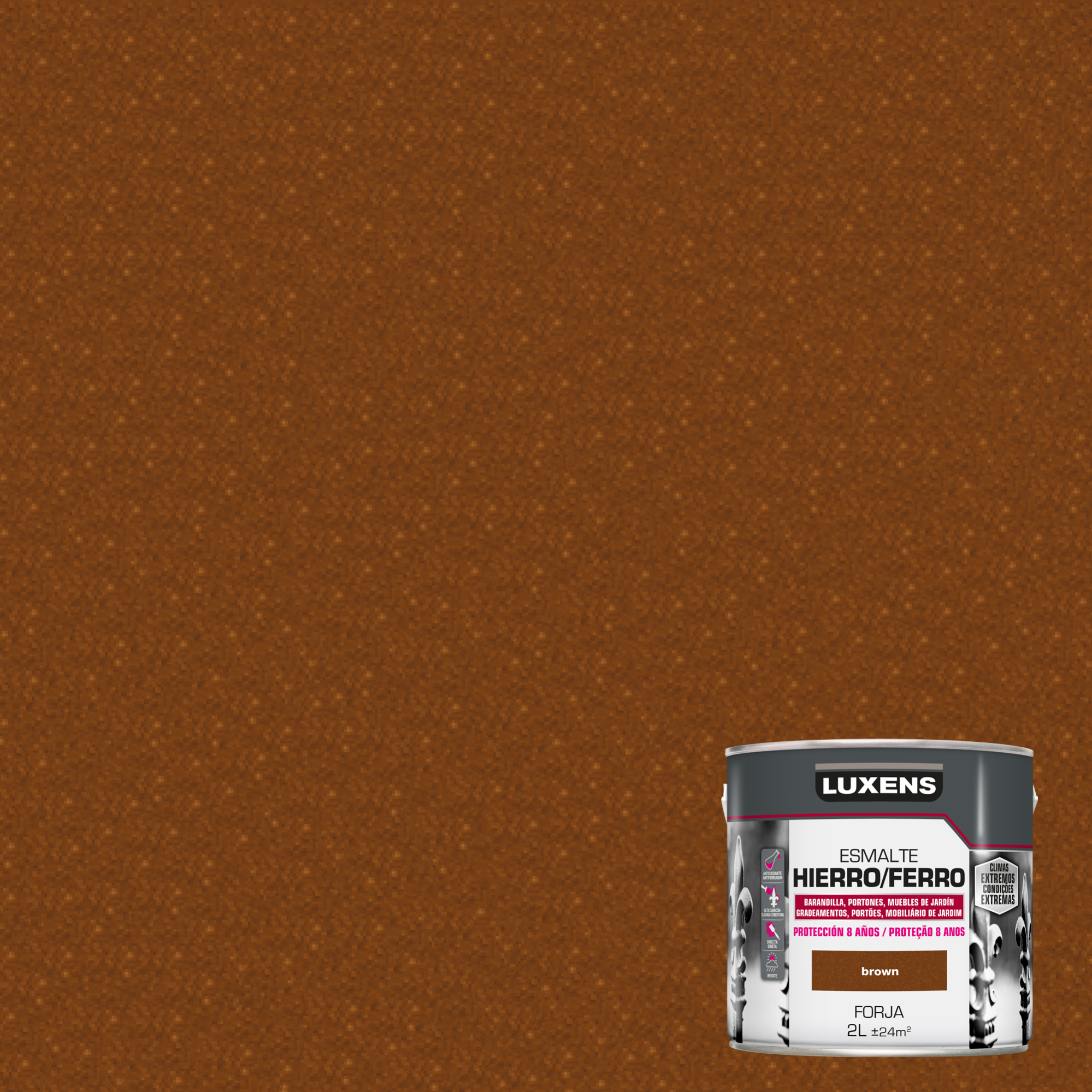Pintura hierro forja LUXENS 2 L marrón | Leroy Merlin