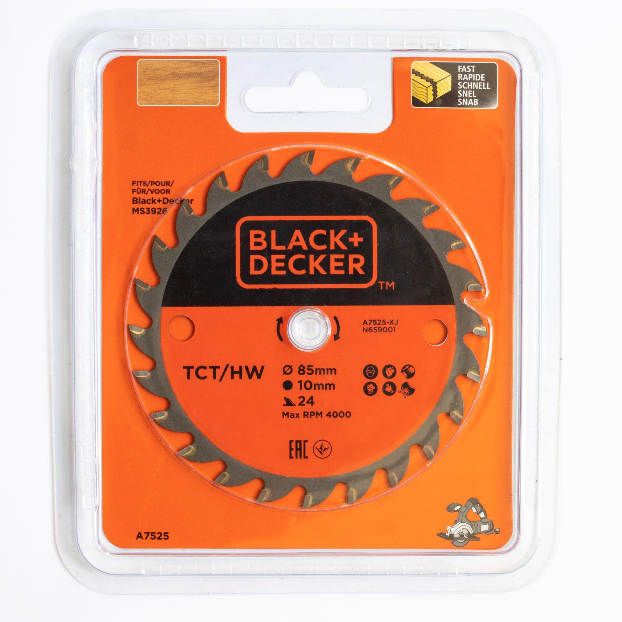 BLACK+ DECKER a7525 hoja de sierra circular tct 85x10 24t | Leroy Merlin