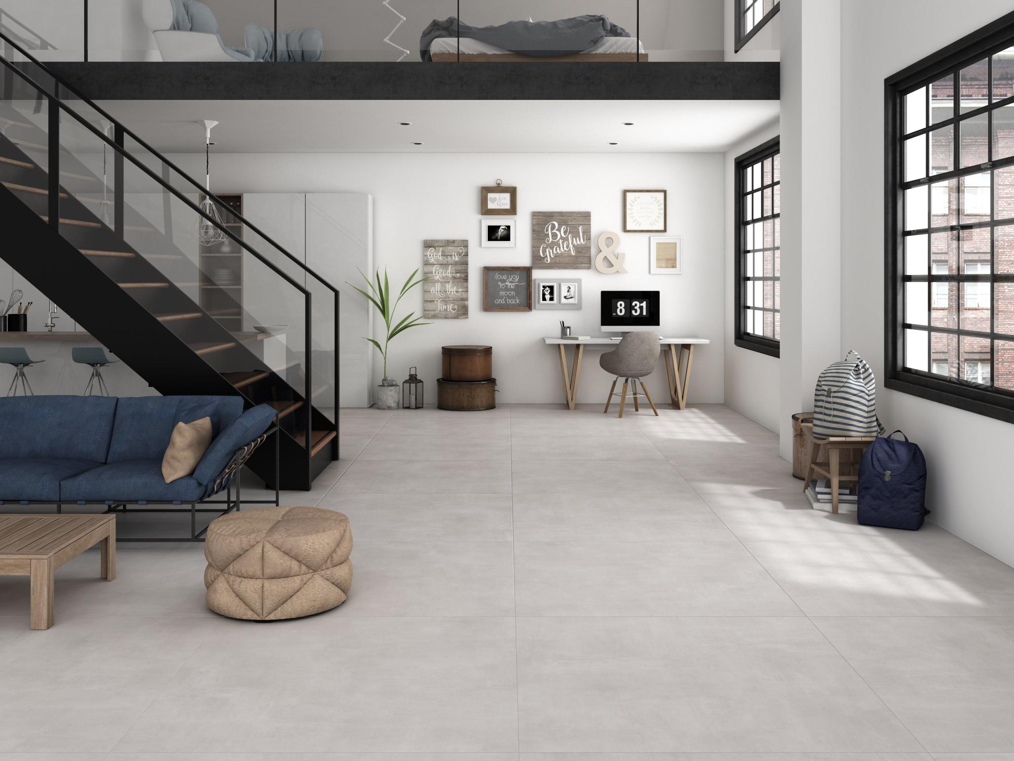 Suelo porcelánico Baltimore 120x120 cm ceniza interior | Leroy Merlin