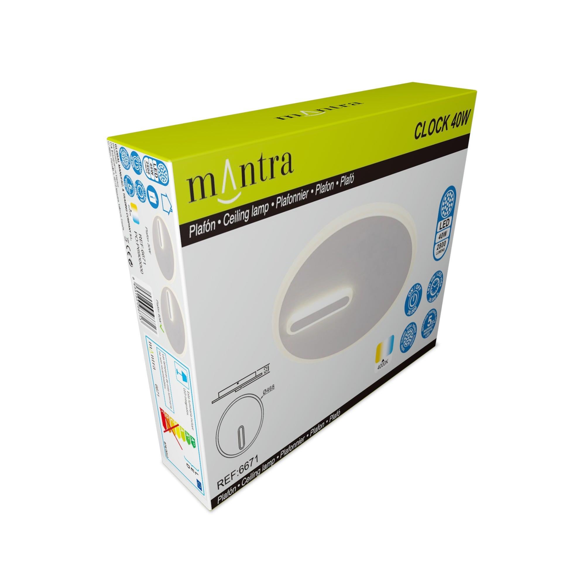 Plafón MANTRA Clock de 40w | Leroy Merlin