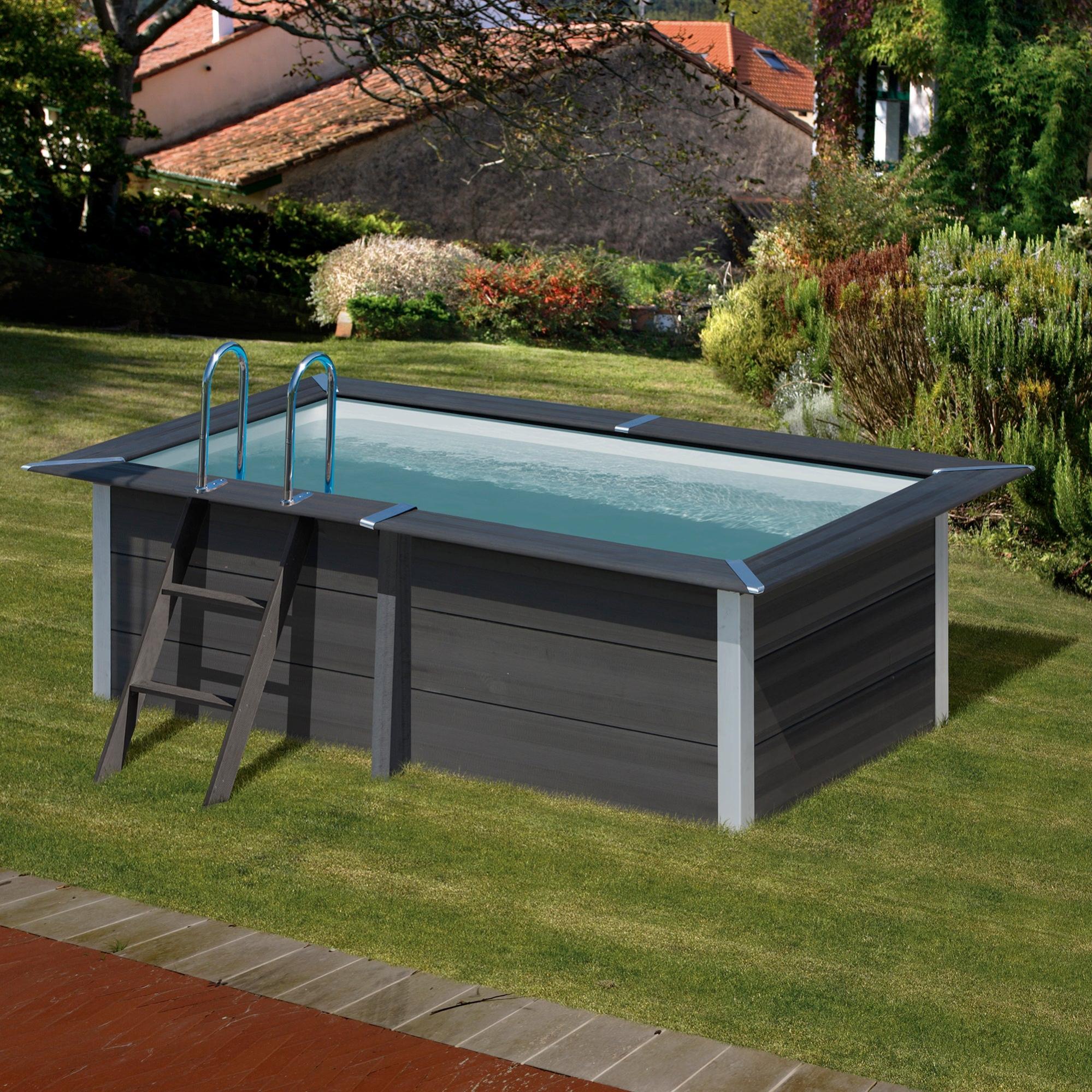 Piscina desmontable de composite rectangular GRE 3.26x1.86x0.96 m ...